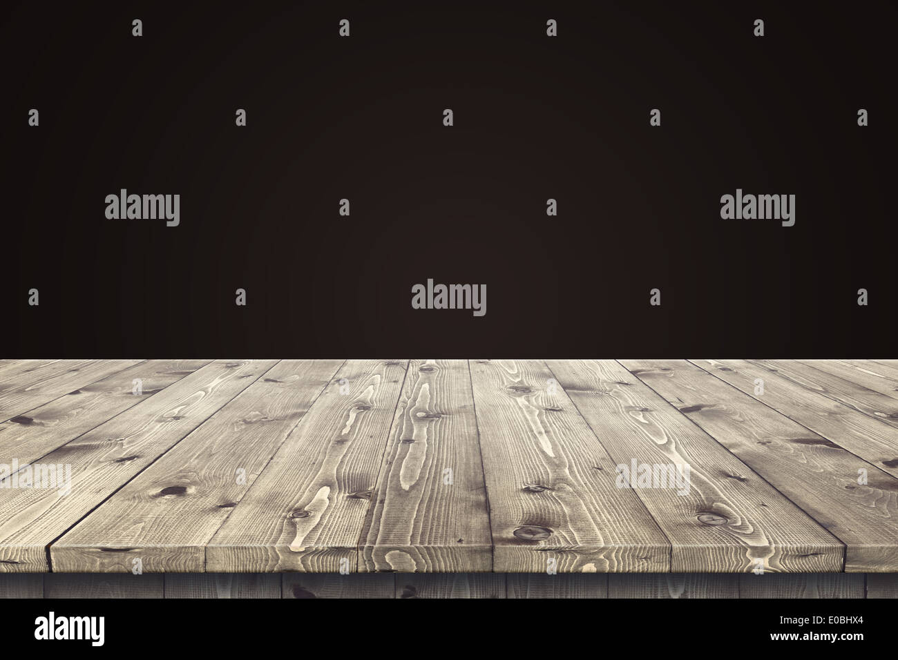 Empty wooden table for product placement or montage with focus to the ...