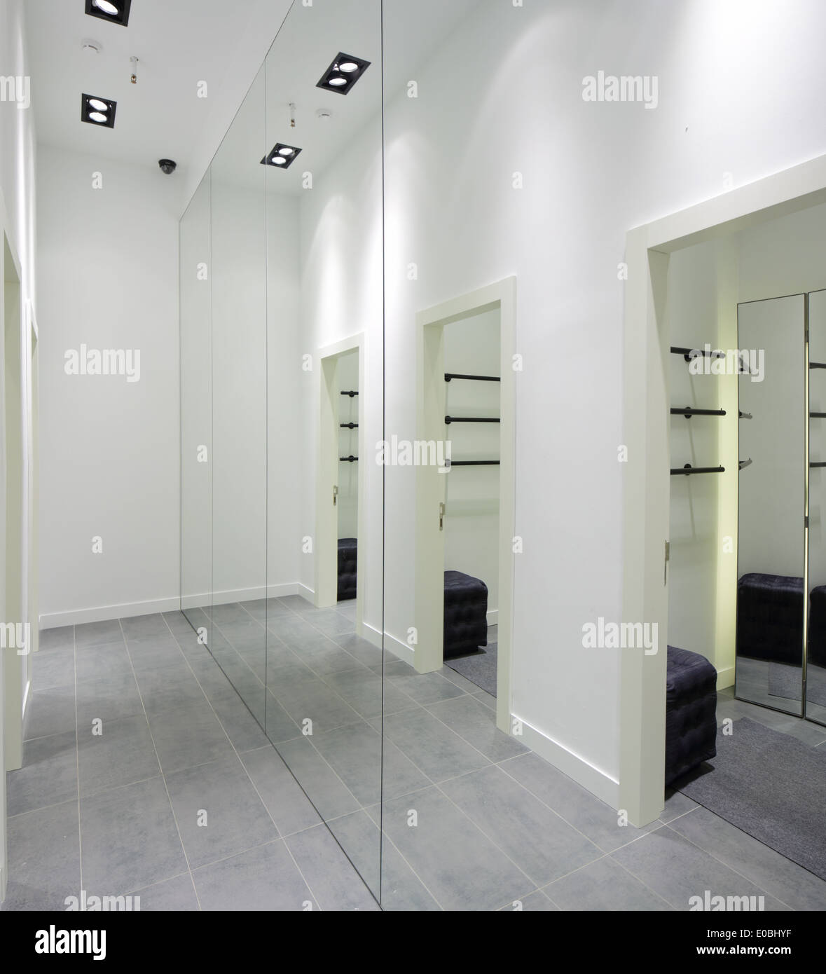 beautiful and clean interior of dressing room at the store Stock Photo ...