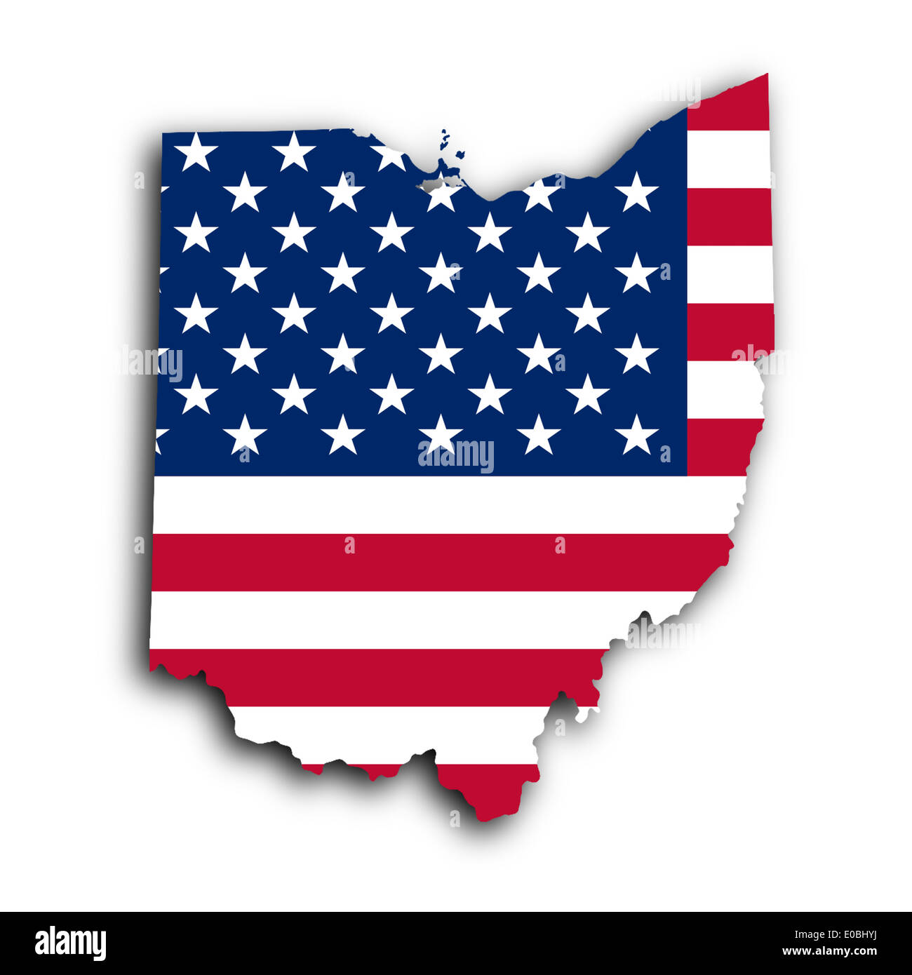 Map of Ohio filled with the national flag Stock Photo - Alamy