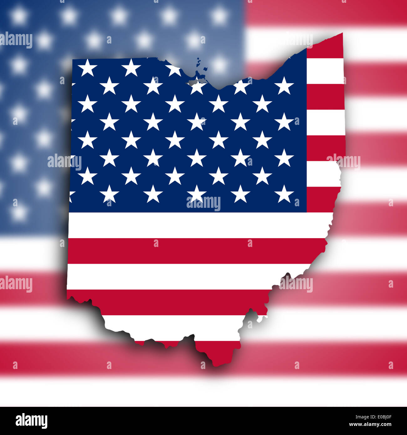 Map of Ohio filled with the national flag Stock Photo - Alamy