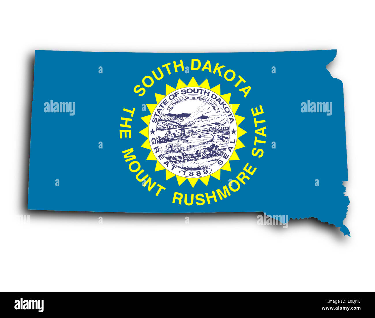 Map of South Dakota filled with the state flag Stock Photo - Alamy