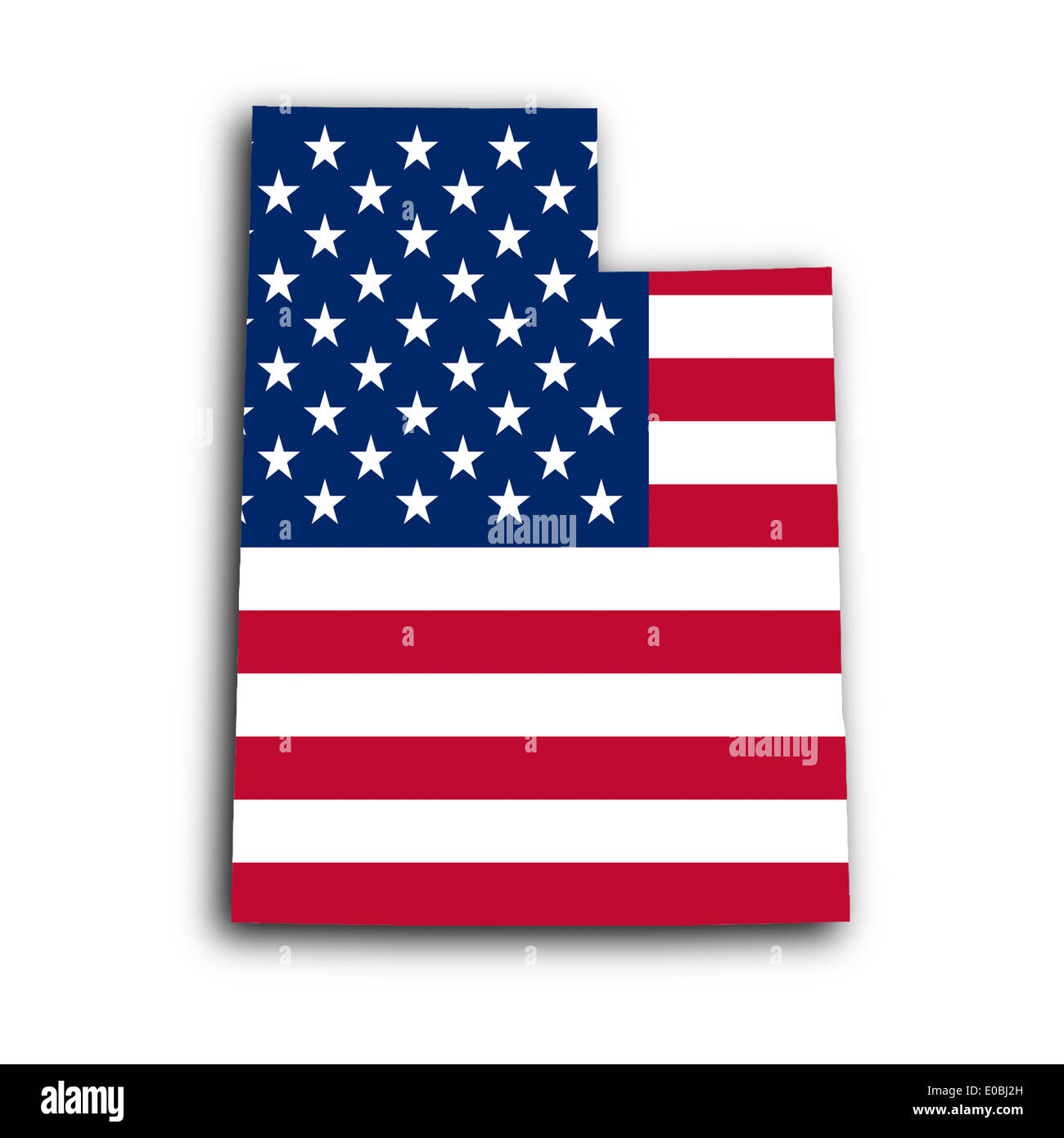 Map of Utah filled with the national flag Stock Photo - Alamy