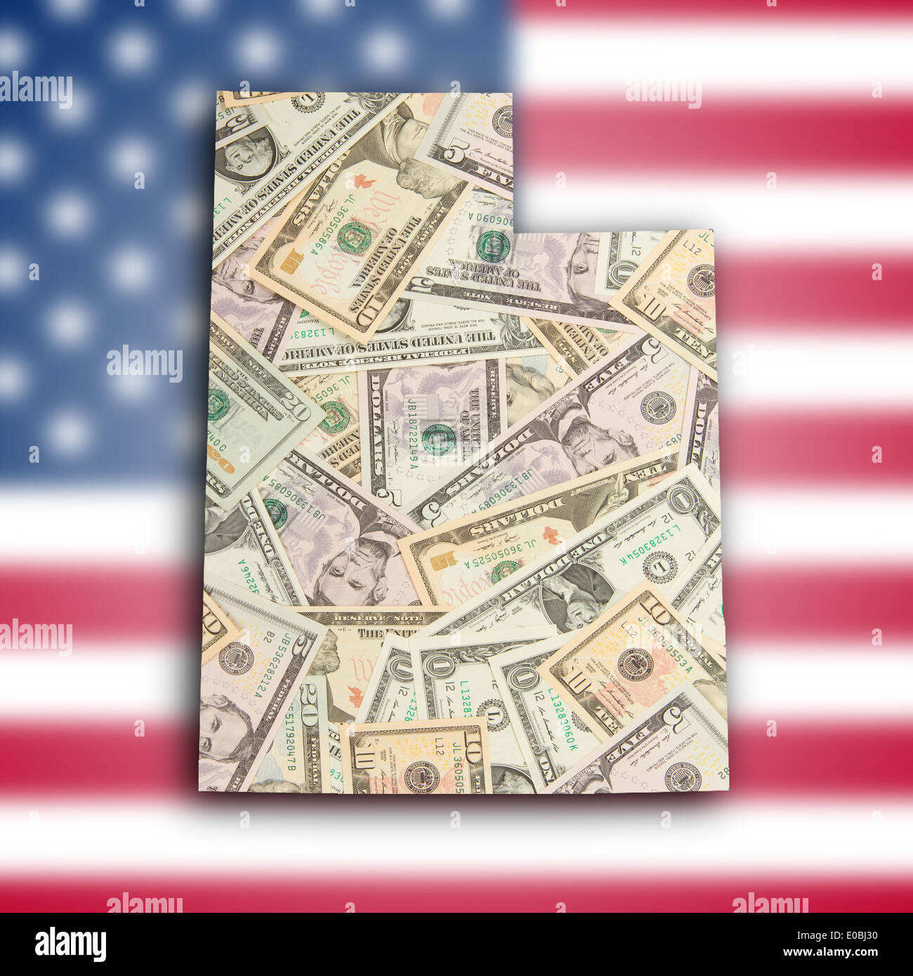 Map of Utah filled with US dollars Stock Photo - Alamy
