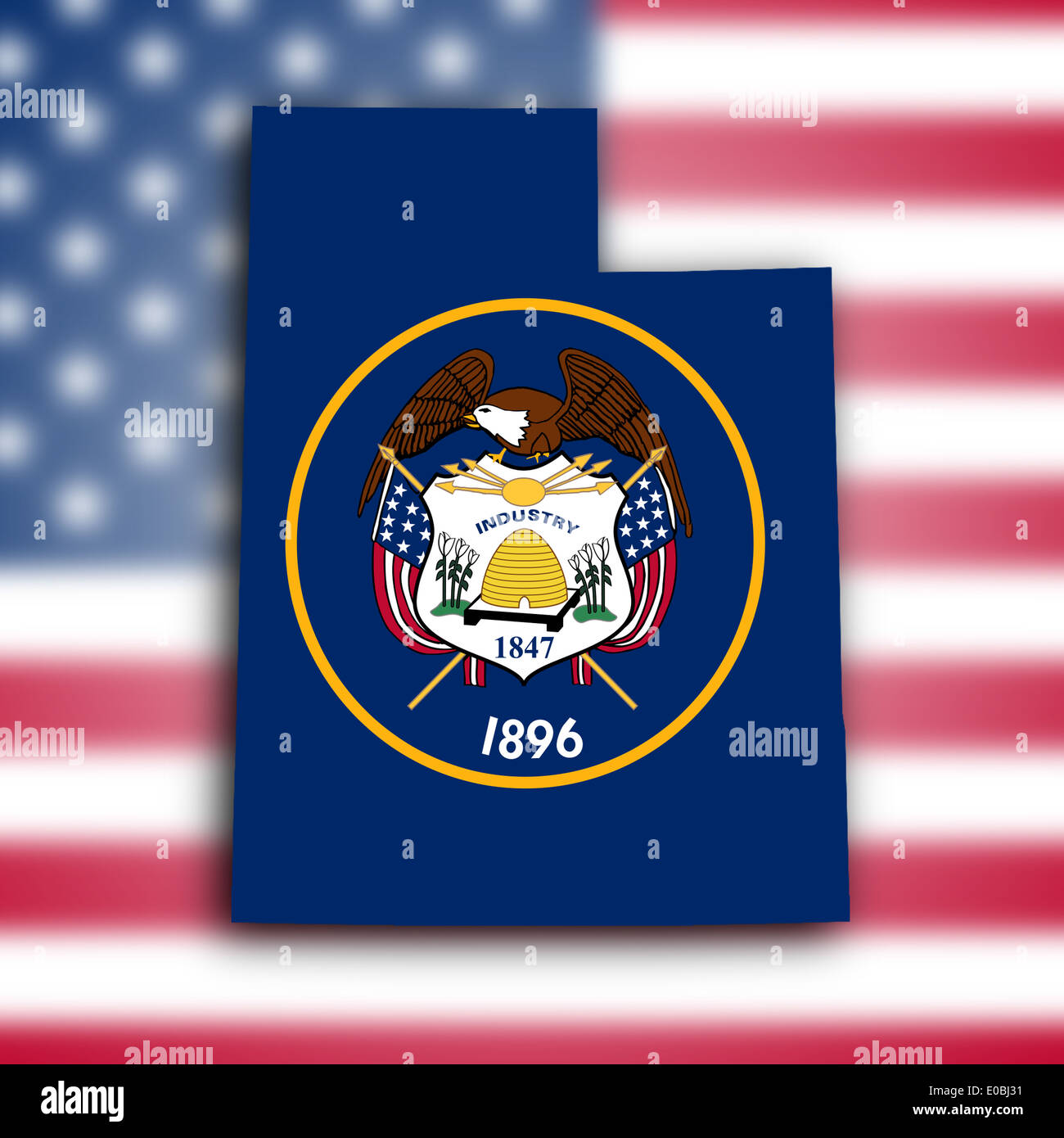 Map of Utah filled with the state flag Stock Photo - Alamy