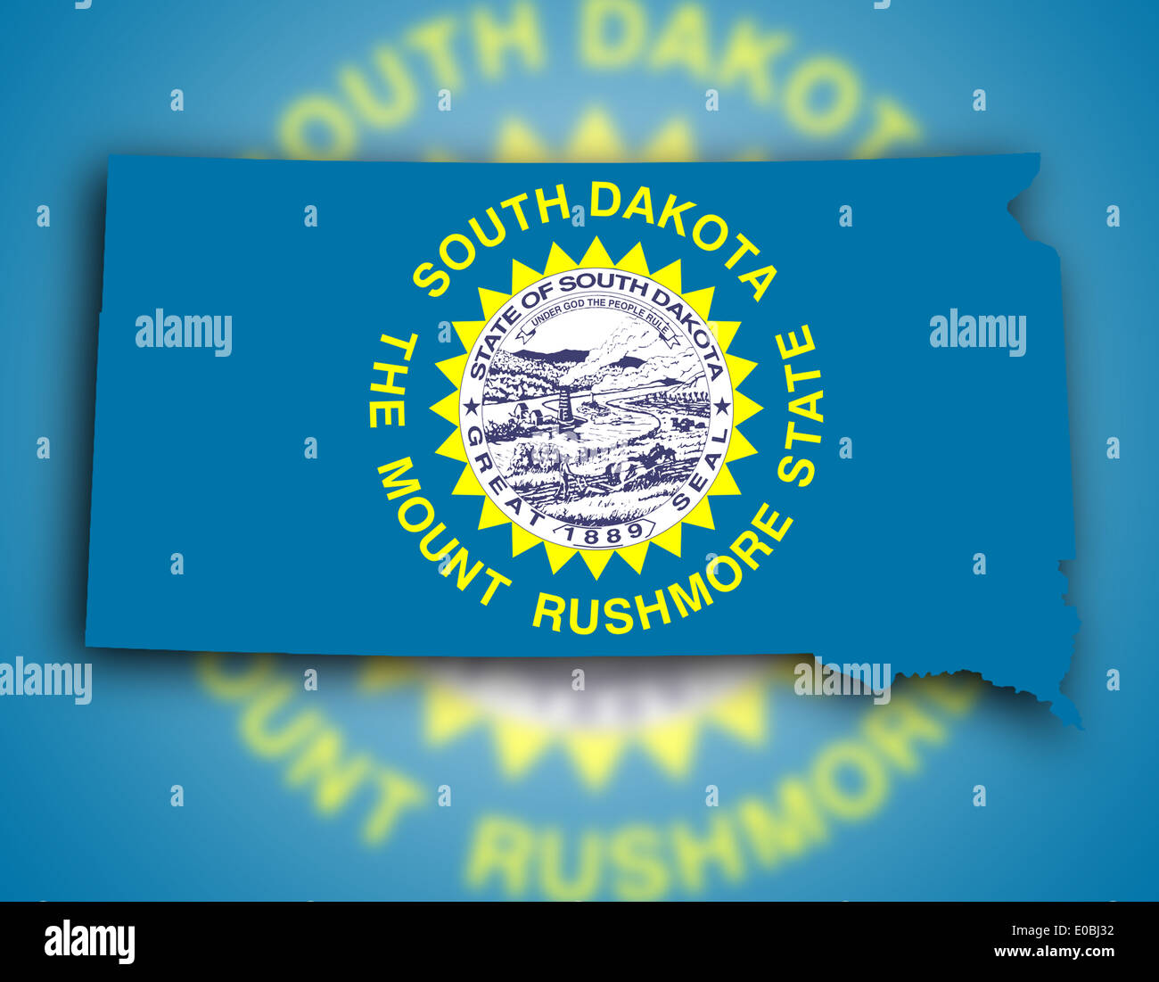 Map of South Dakota filled with the state flag Stock Photo - Alamy