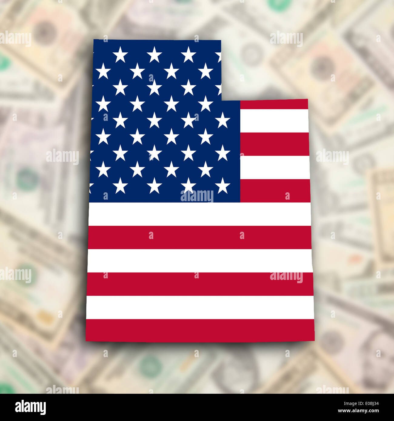 Map of Utah filled with the national flag Stock Photo - Alamy
