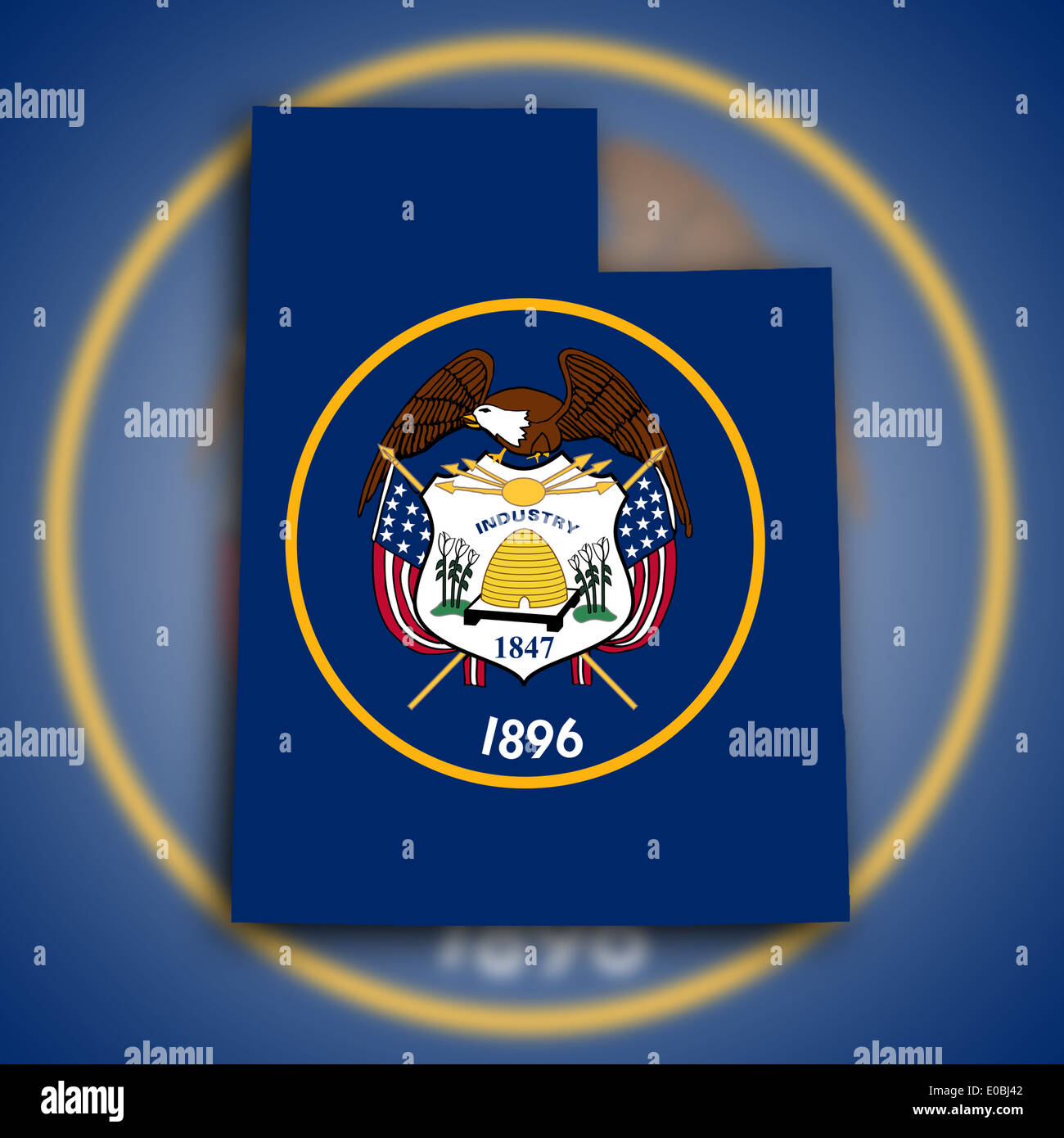 Map of Utah filled with the state flag Stock Photo - Alamy