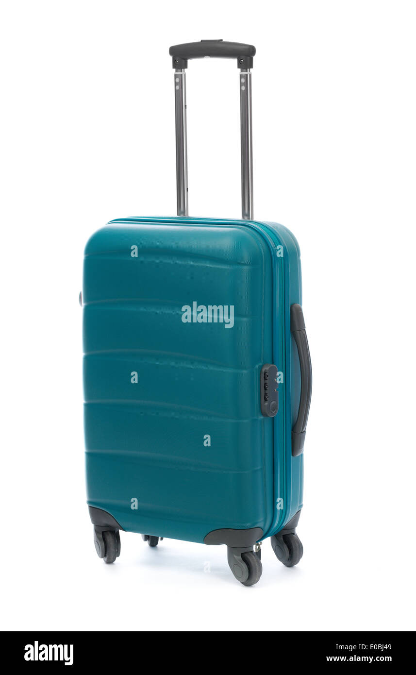 Blue case isolated on the white background. Cabin size Stock Photo - Alamy