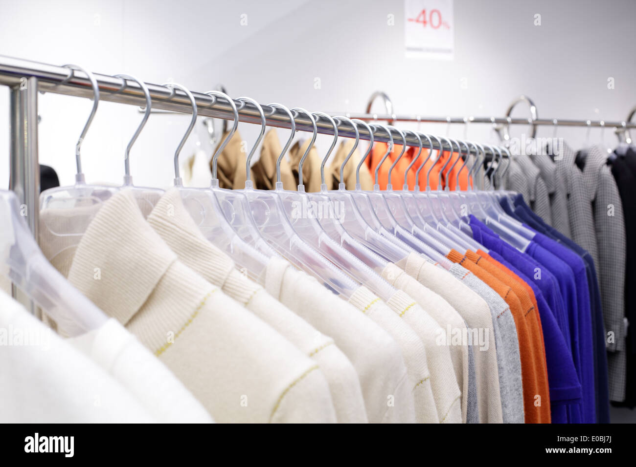 luxury and fashionable brand new interior of cloth store Stock Photo ...