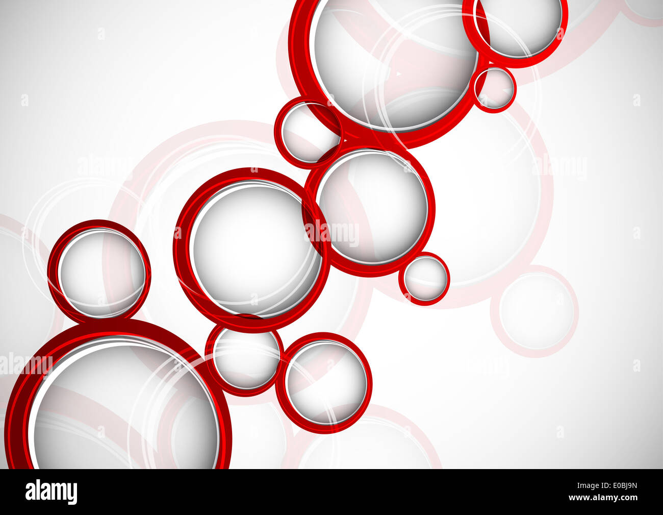 Abstract background with red circles Stock Photo - Alamy