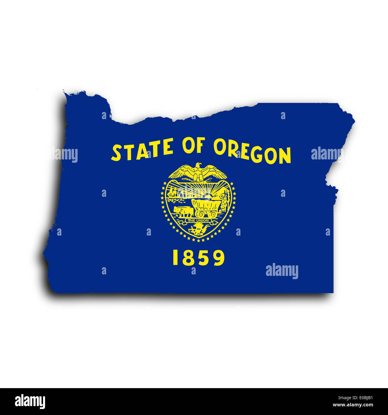 Map of Oregon filled with the state flag Stock Photo - Alamy