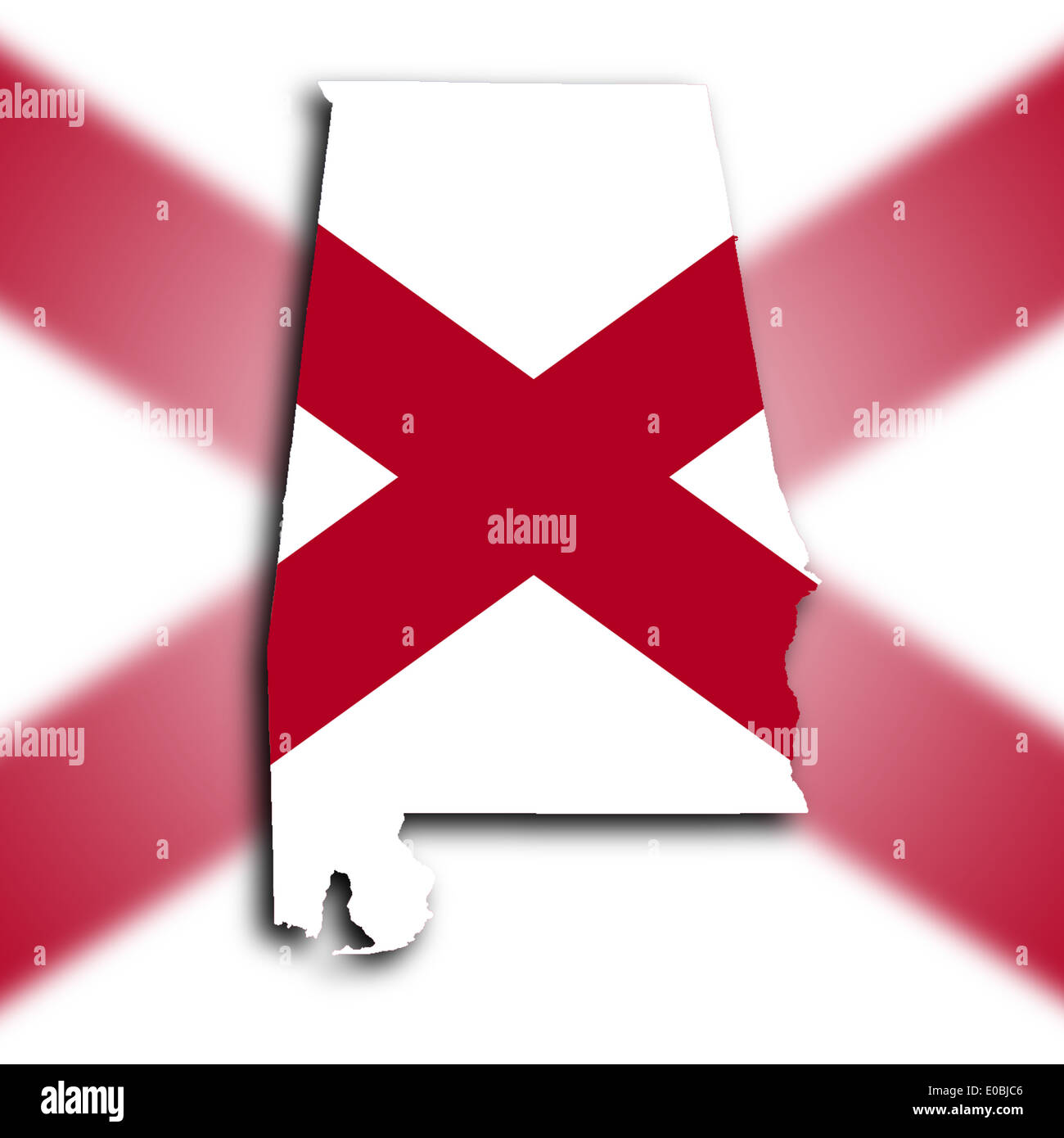 Map of Alabama filled with the state flag Stock Photo - Alamy