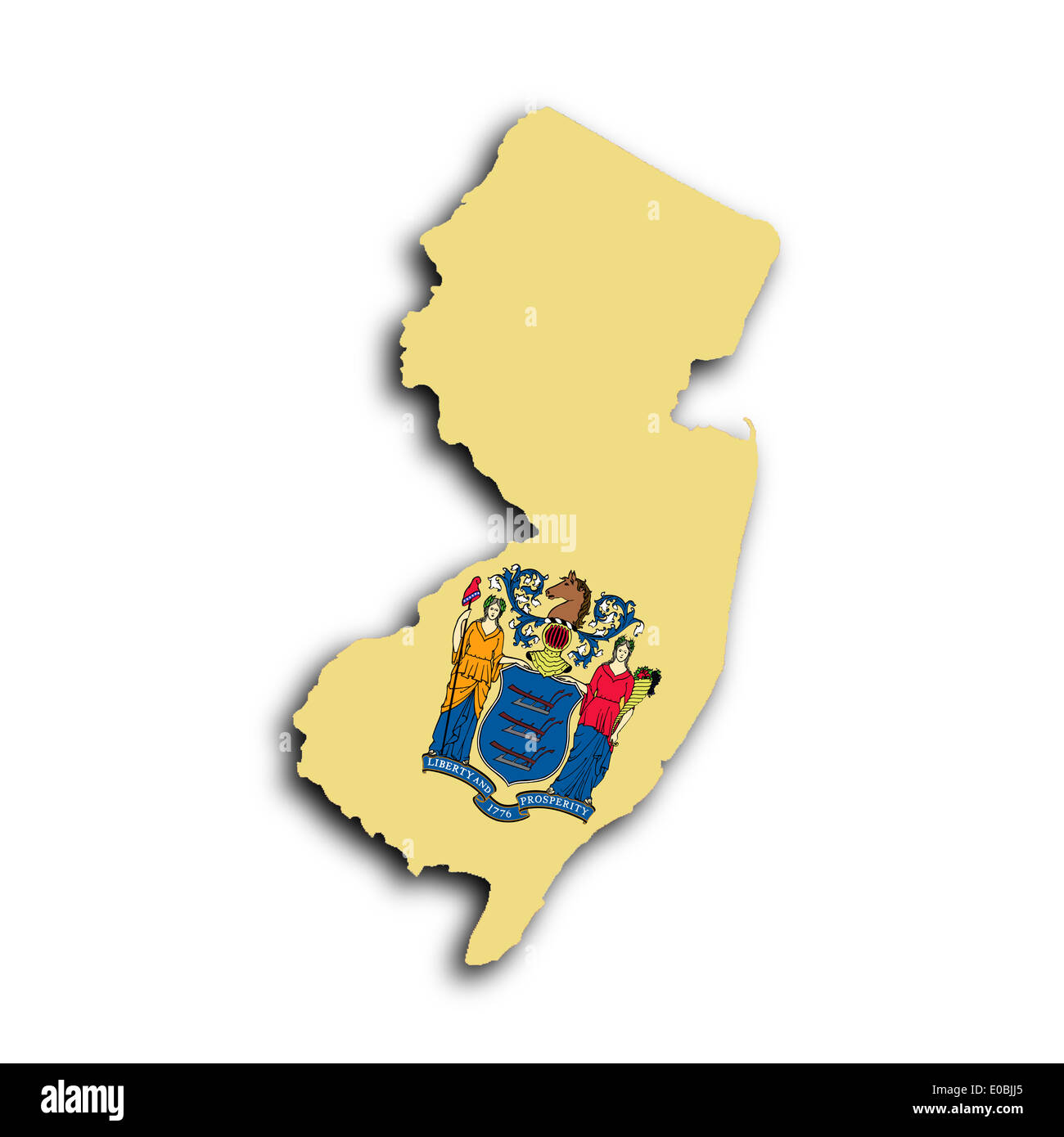 Map of New Jersey filled with the state flag Stock Photo - Alamy