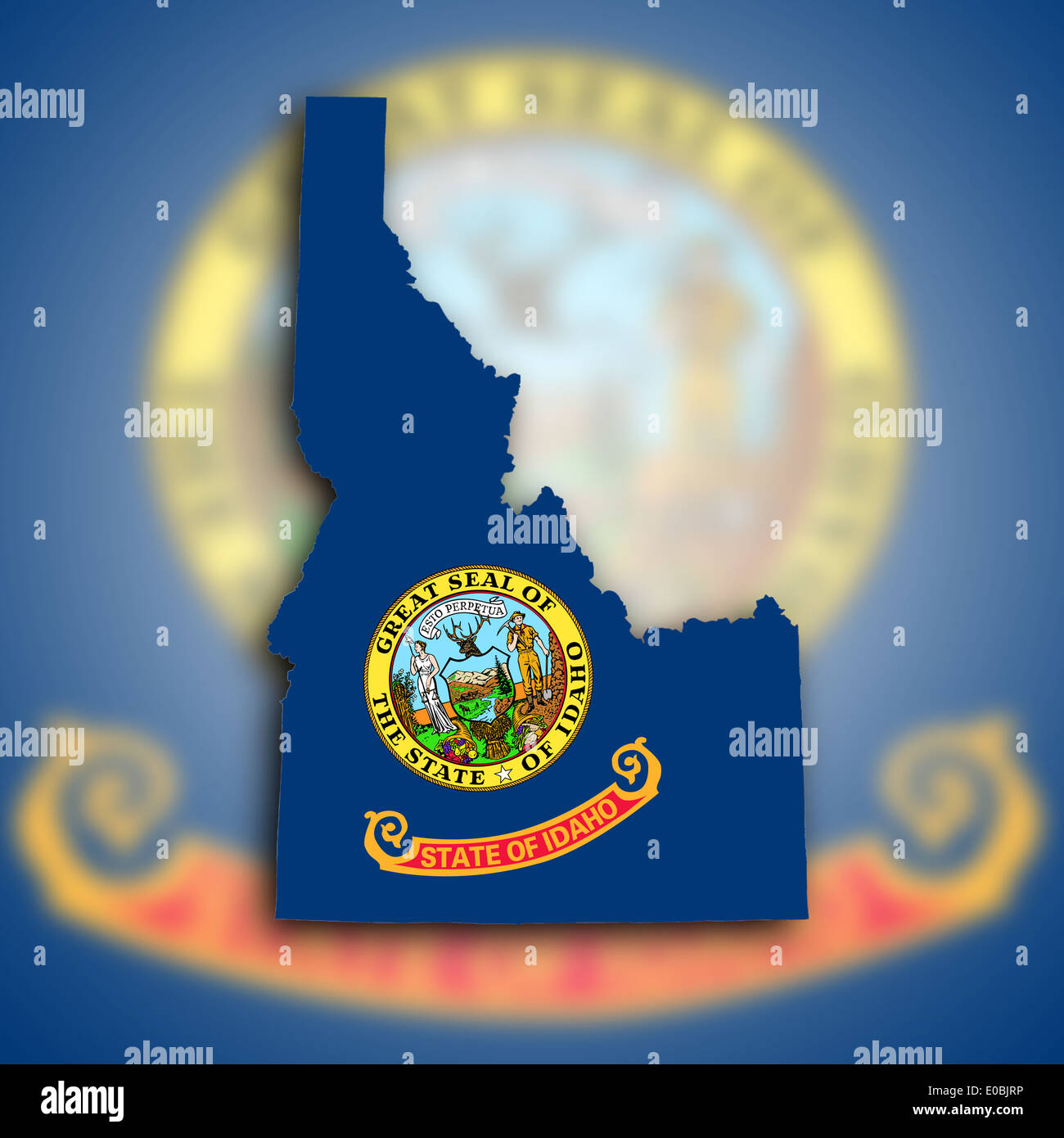Map of Idaho filled with the state flag Stock Photo - Alamy