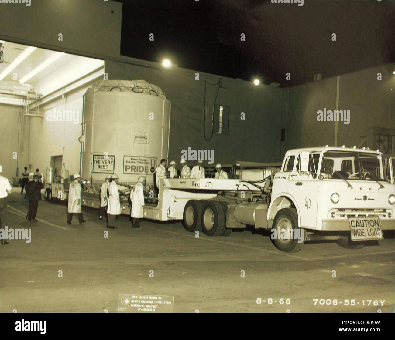 This image depicts an unidentified rocket stage transport, likely used ...