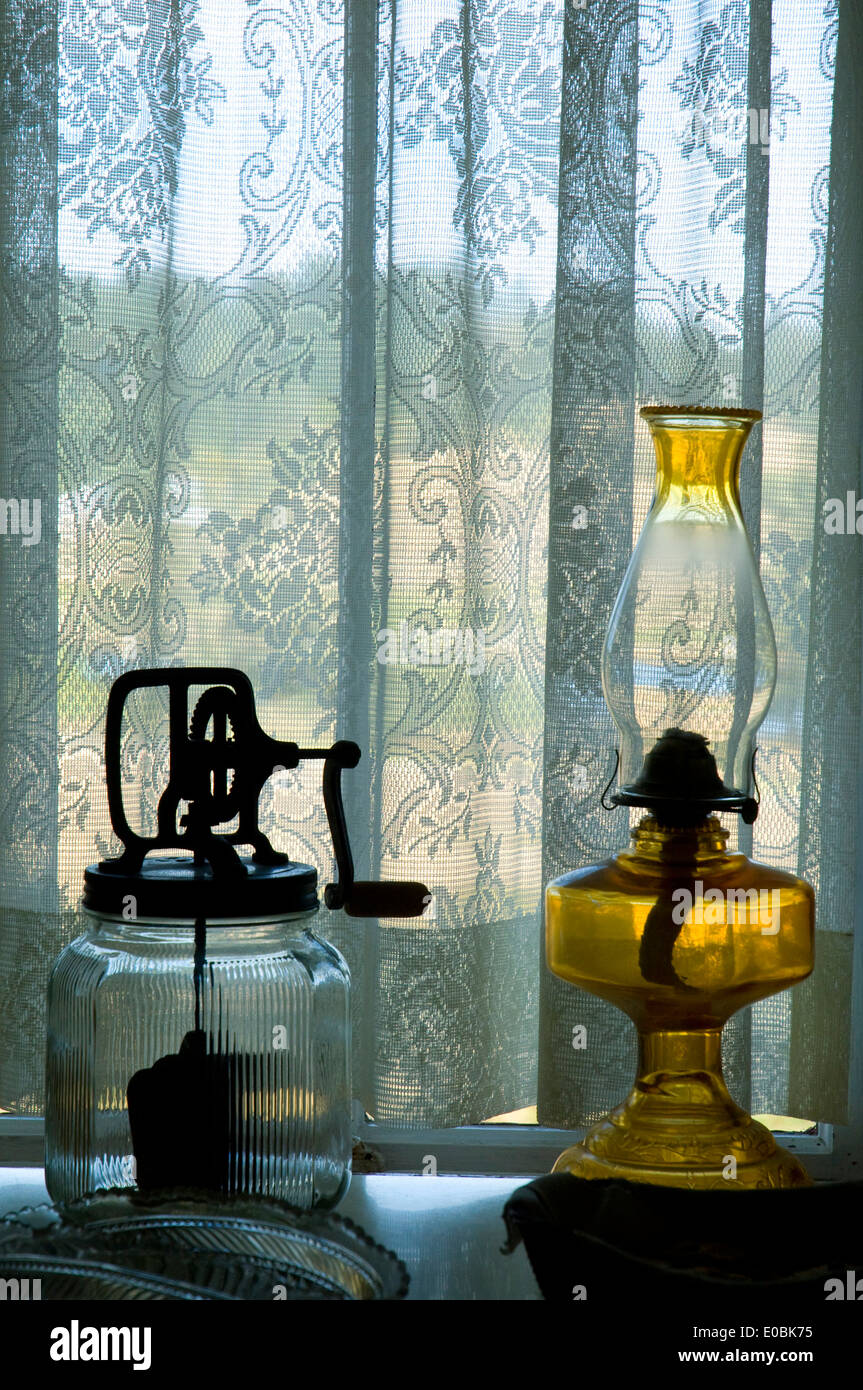 Hughes House (built 1898) pantry window, Cape Blanco State Park, Oregon ...