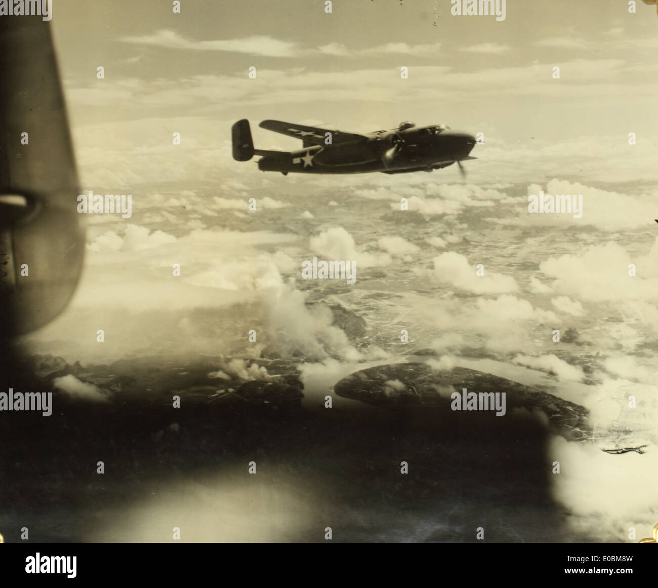 This image from the 341st Bomb Group shows a B-25 Mitchell, a twin ...