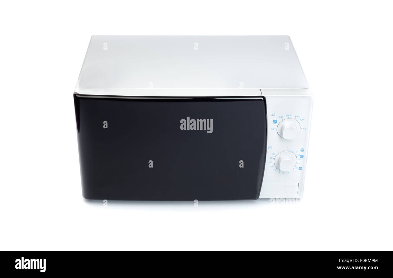 New microwave oven with analog control. Isolate on white background Stock Photo - Alamy