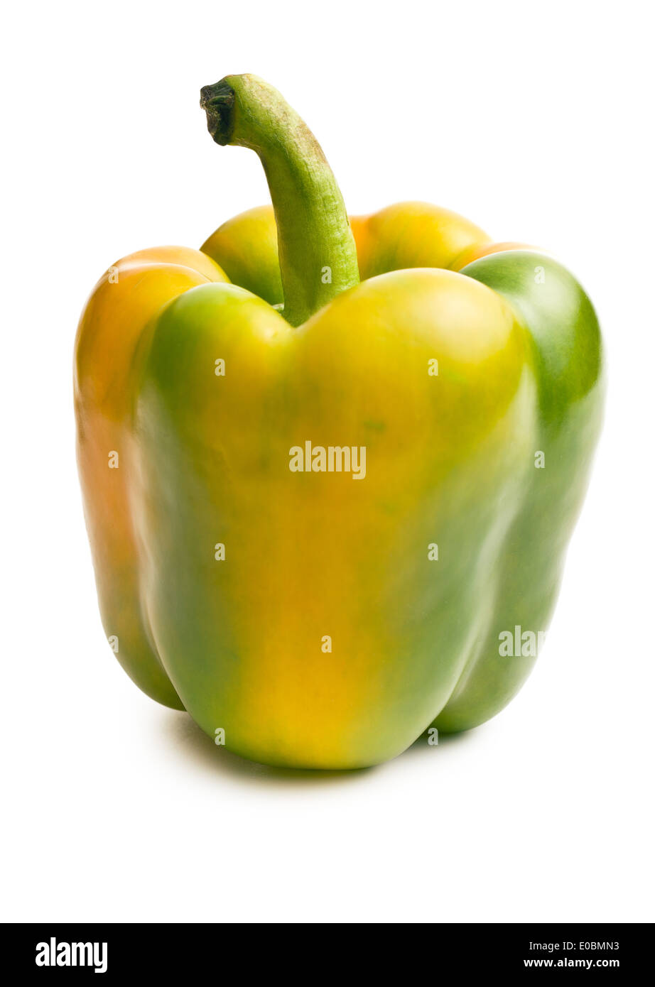 colored peppers on white background Stock Photo - Alamy