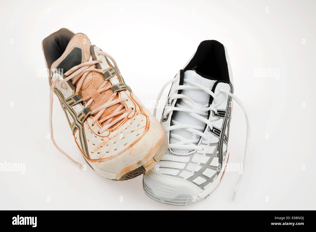 New sports shoes to the running and jogging on white background, Neue ...
