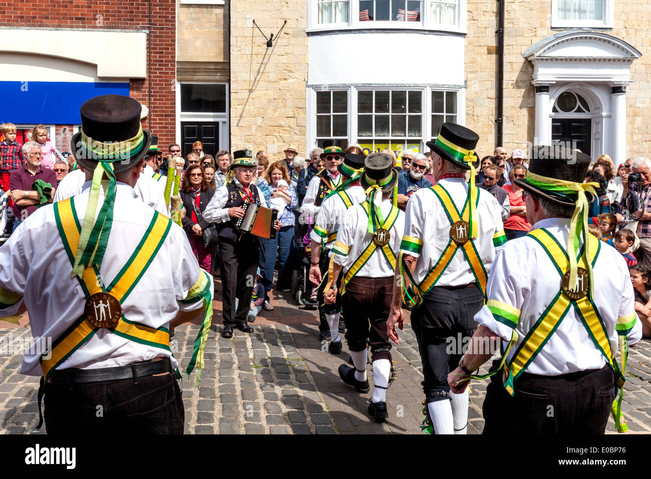 The Long Man Morris Men Perform In The Precinct, Lewes, Sussex, England ...