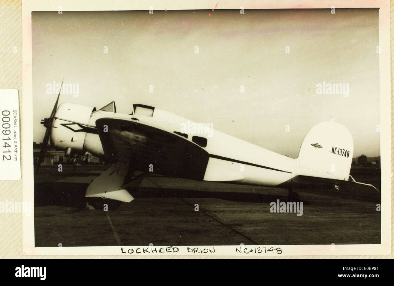 The Lockheed Model 9D Orion was a civilian aircraft designed in the ...