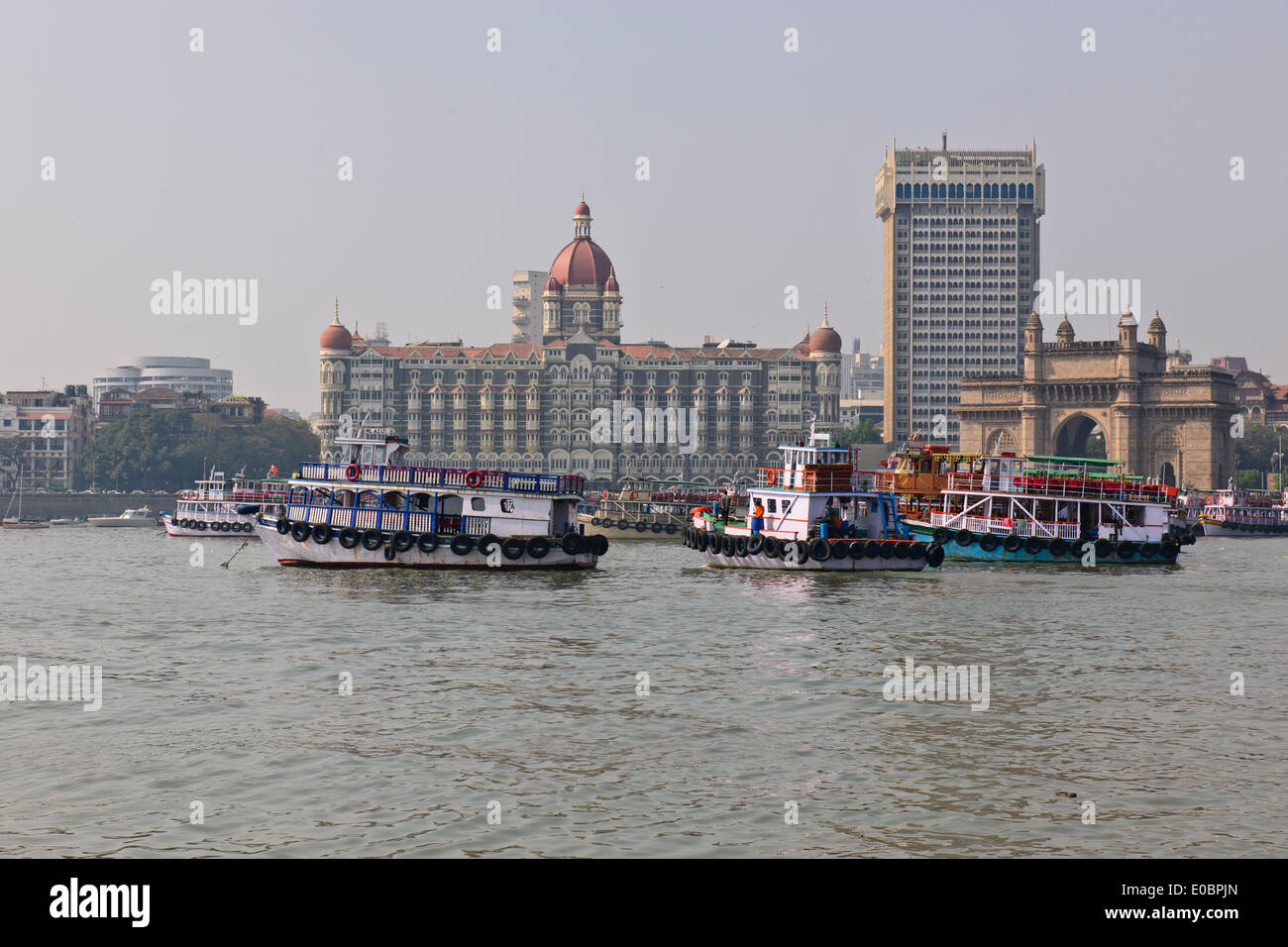 Views of the Taj Mahal Hotel,Gate of India,Harbour,Front Bay,Ships at anchor waiting for Port ...