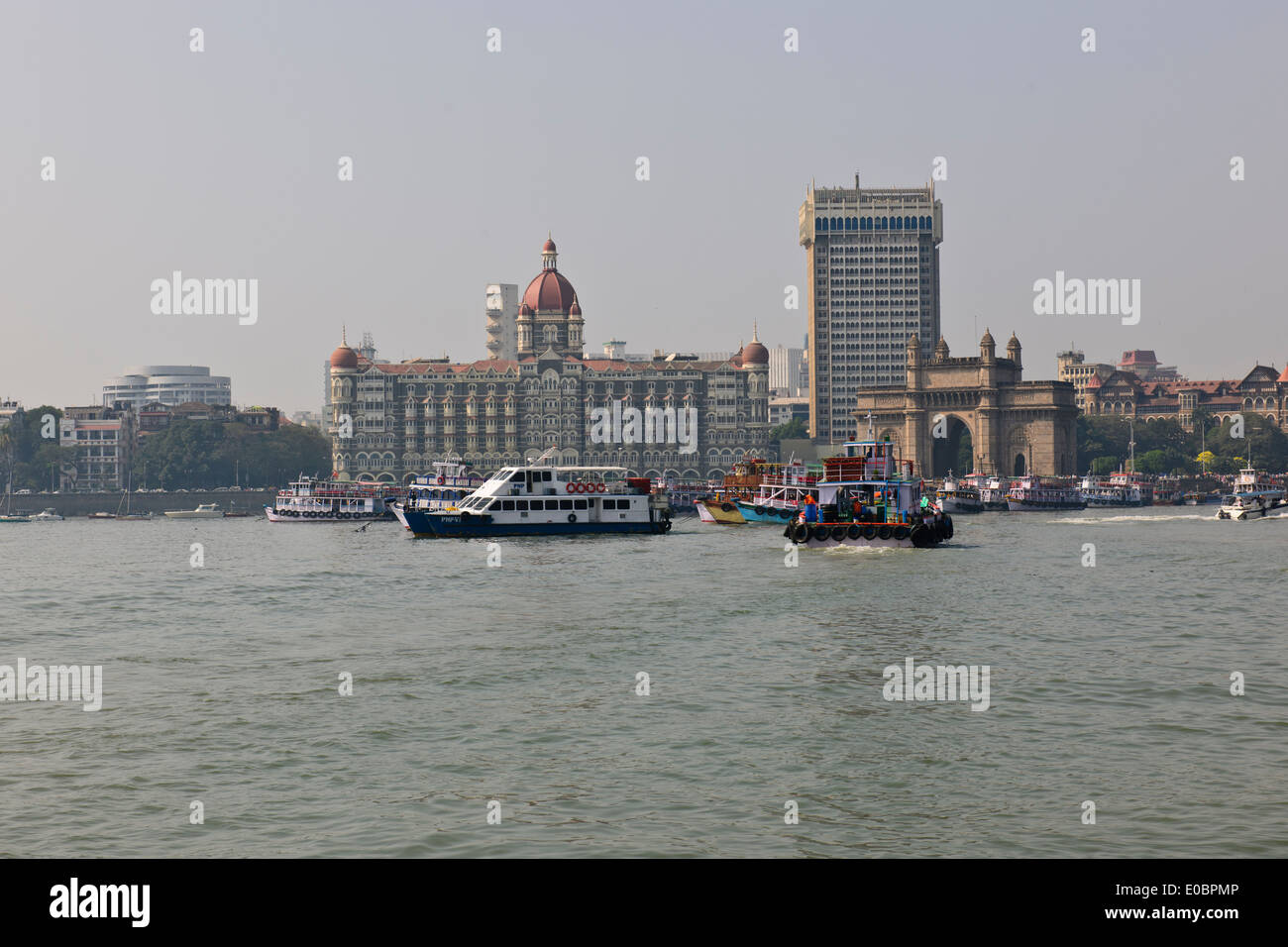 Views of the Taj Mahal Hotel,Gate of India,Harbour,Front Bay,Ships at anchor waiting for Port ...