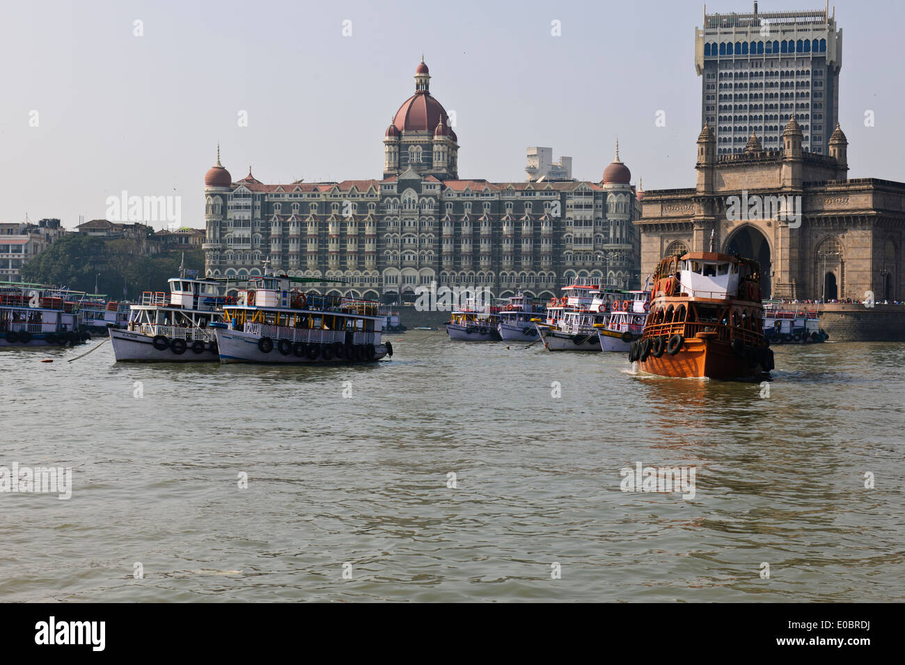 Views of the Taj Mahal Hotel,Gate of India,Harbour,Front Bay,Ships at anchor waiting for Port ...