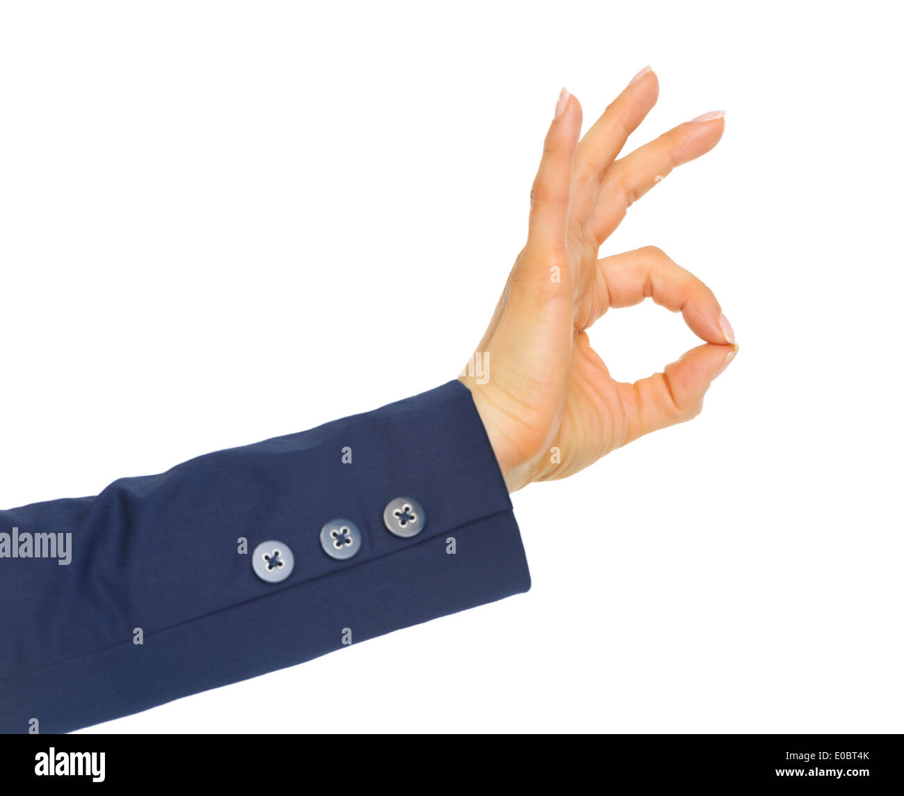 Closeup on business woman showing ok gesture Stock Photo - Alamy