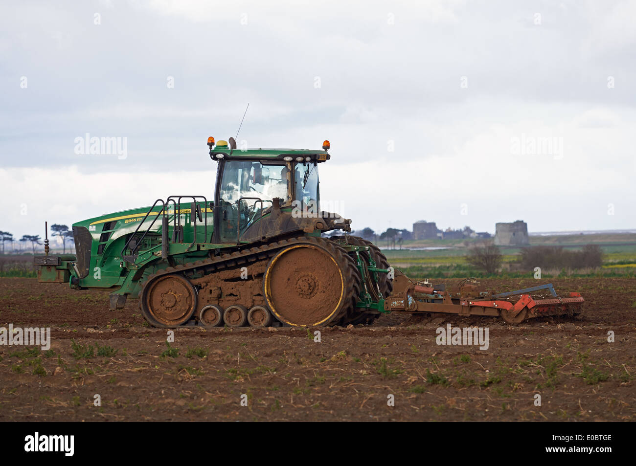 John Deere 8345 RT tractor and sub-soiler Stock Photo - Alamy