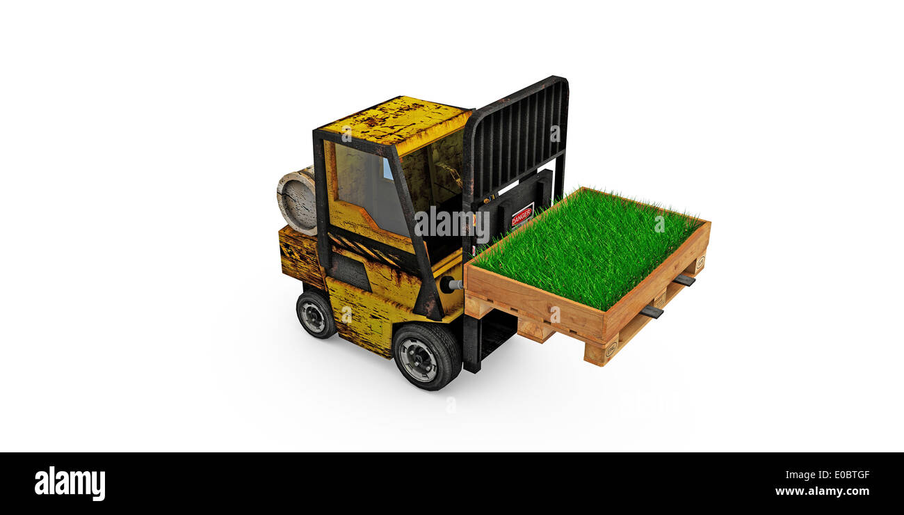 forklift isolated on white background Stock Photo - Alamy