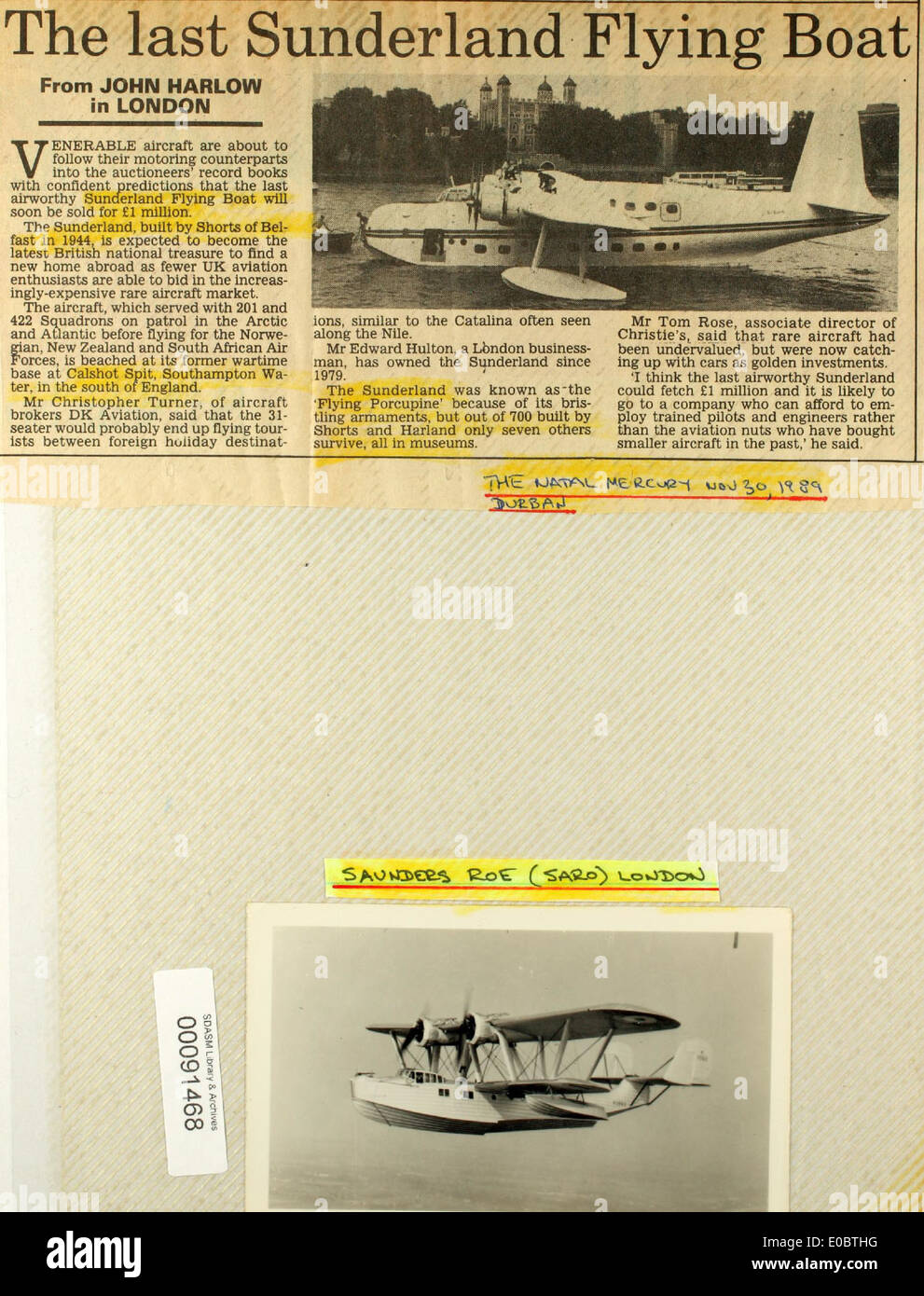 Saunders roe hi-res stock photography and images - Alamy