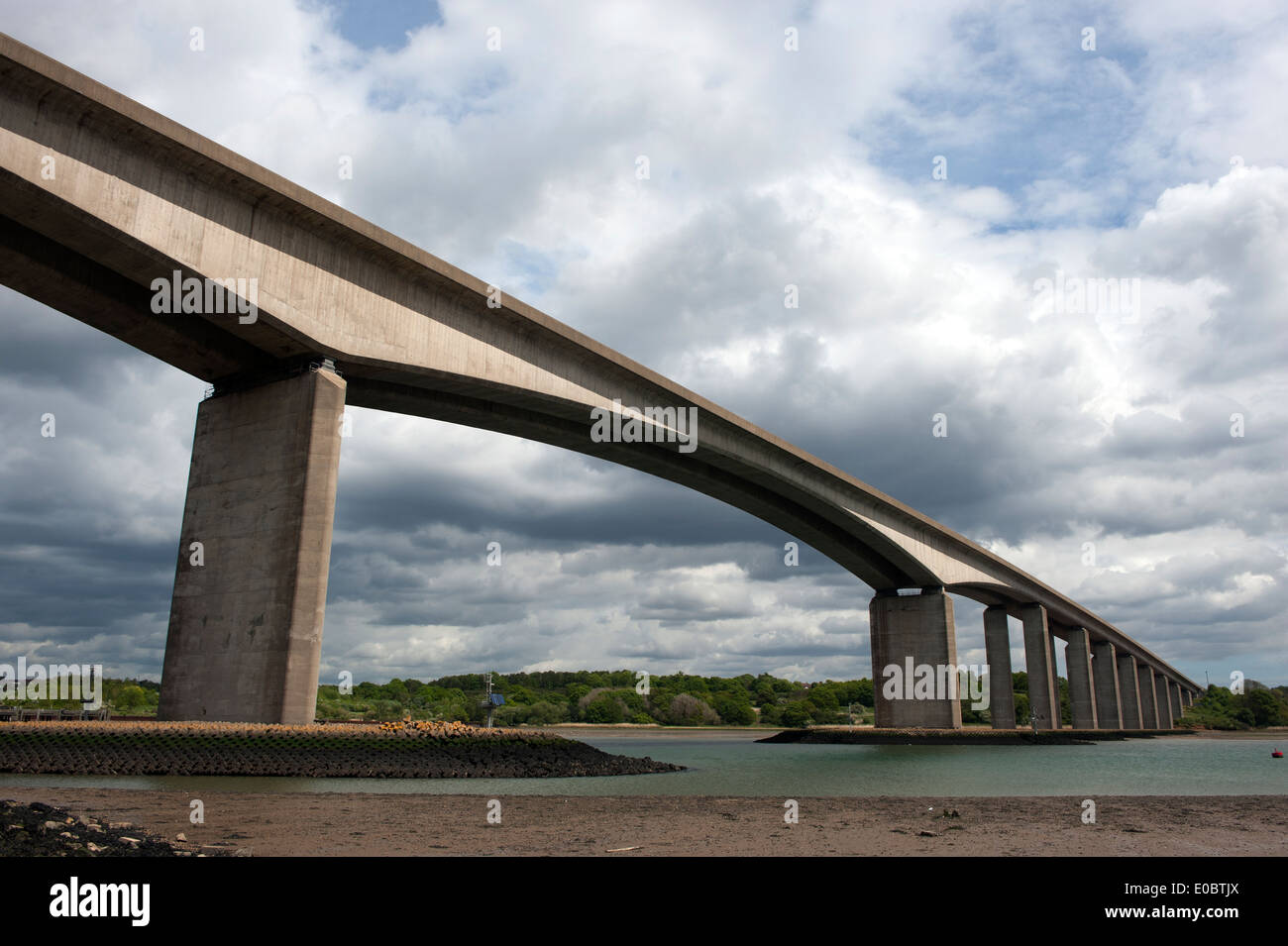 Orwell Bridge crossing the River Orwell, Ipswich Suffolk,England,UK ...