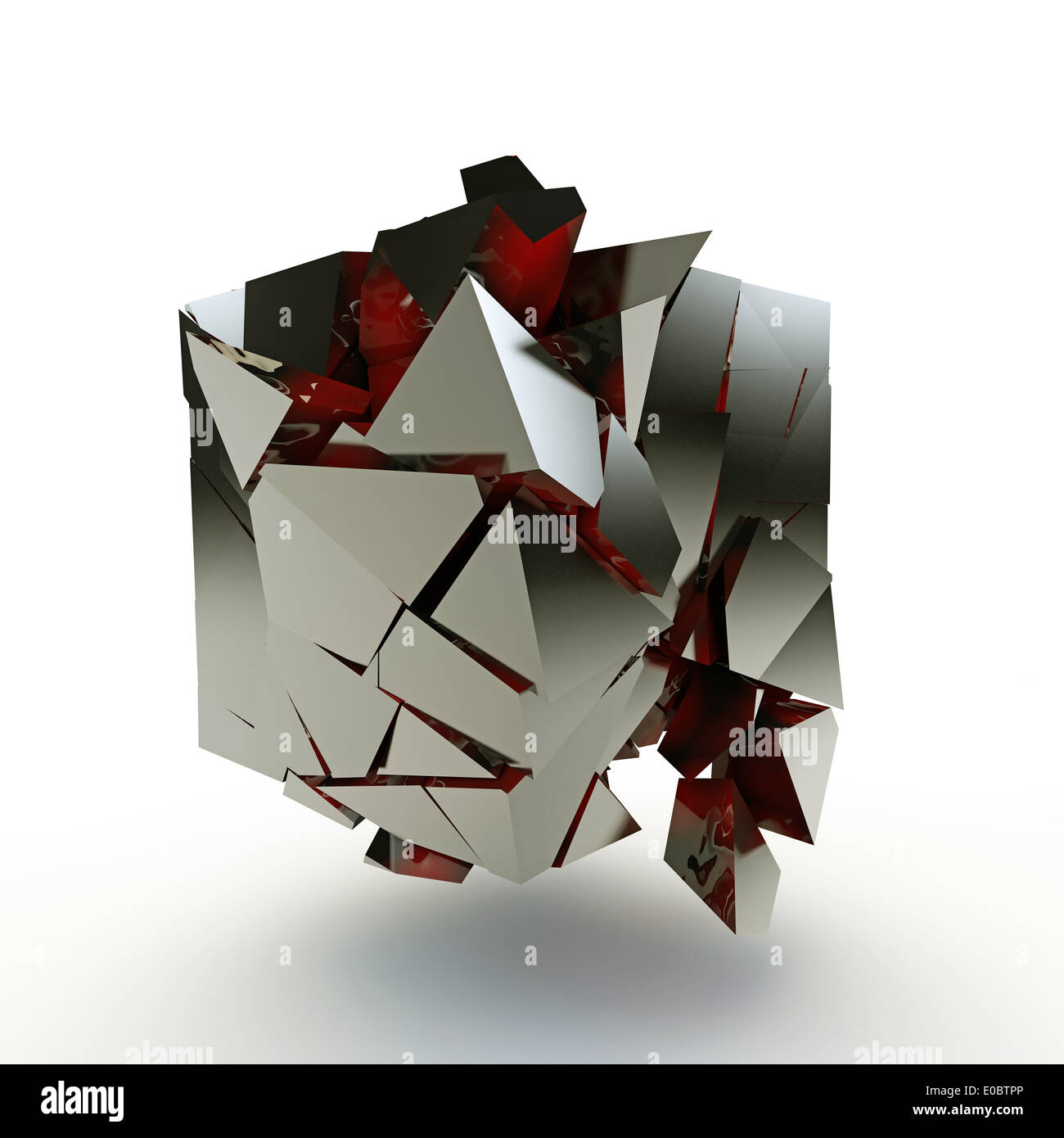 broken cube isolated on white background Stock Photo - Alamy