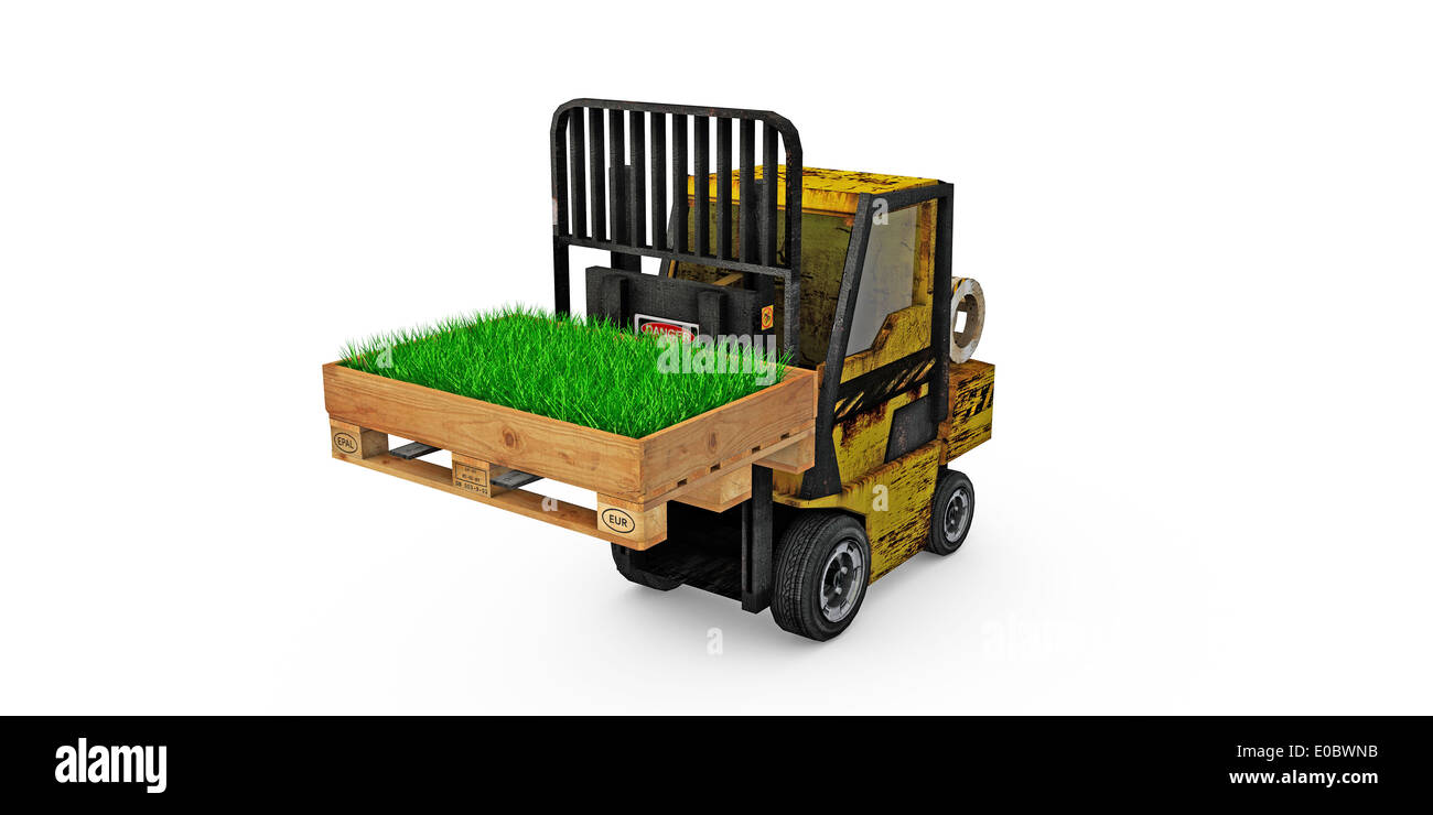 forklift isolated on white background Stock Photo - Alamy