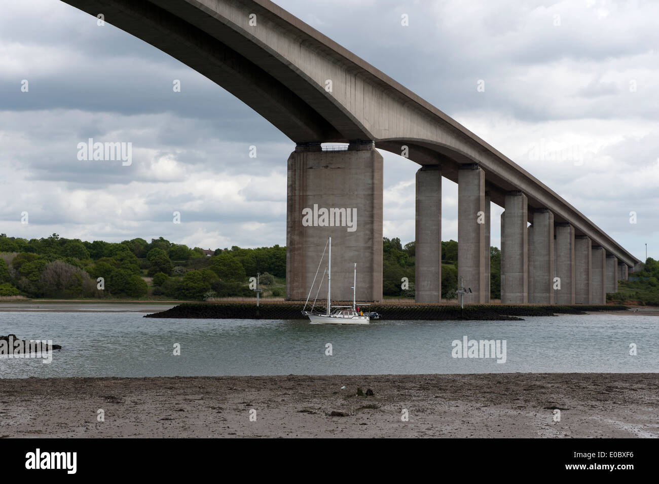 Orwell Bridge crossing the River Orwell, Ipswich Suffolk,England,UK ...