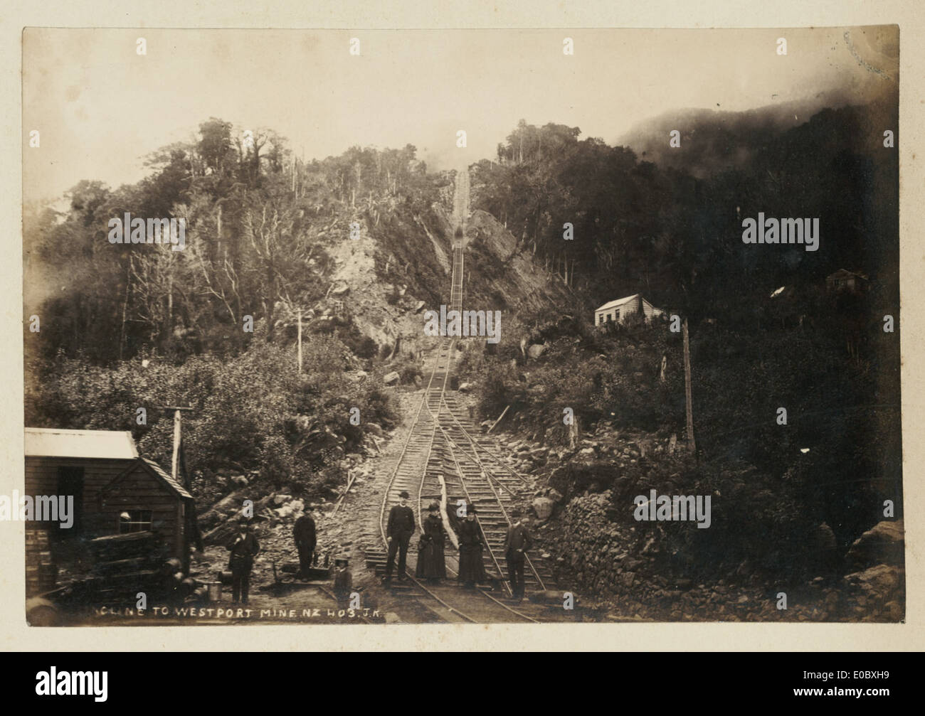 This photograph shows the Denniston Incline in the 1880s-1890s, a ...