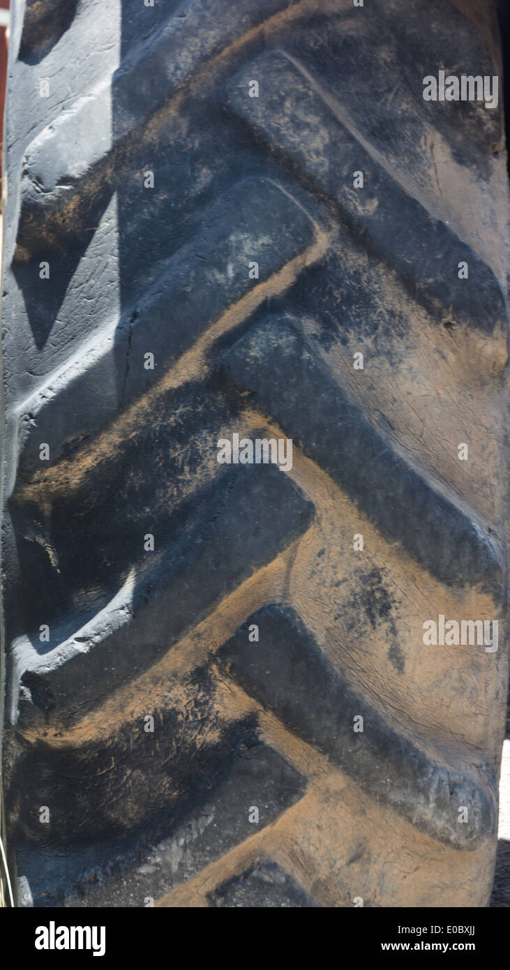 Close-up of old tractor tire Stock Photo - Alamy