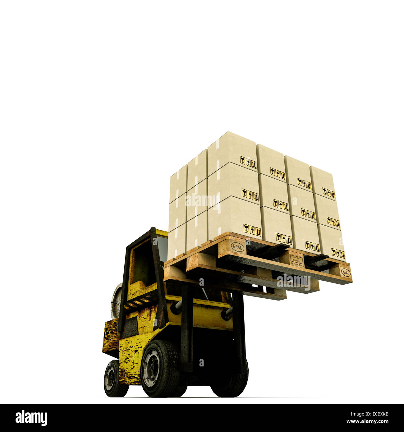 forklift isolated on white background Stock Photo - Alamy