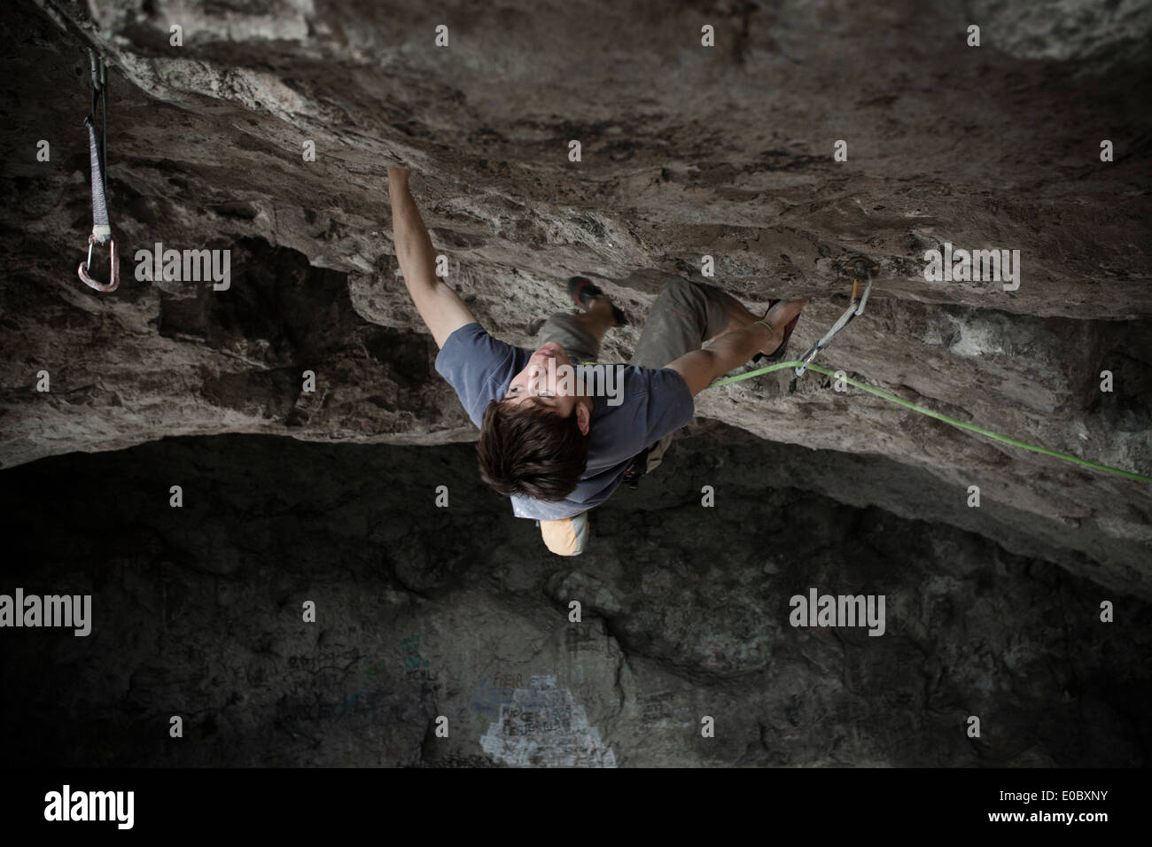 A young man rock climbing in Hidalgo, Mexico Stock Photo - Alamy