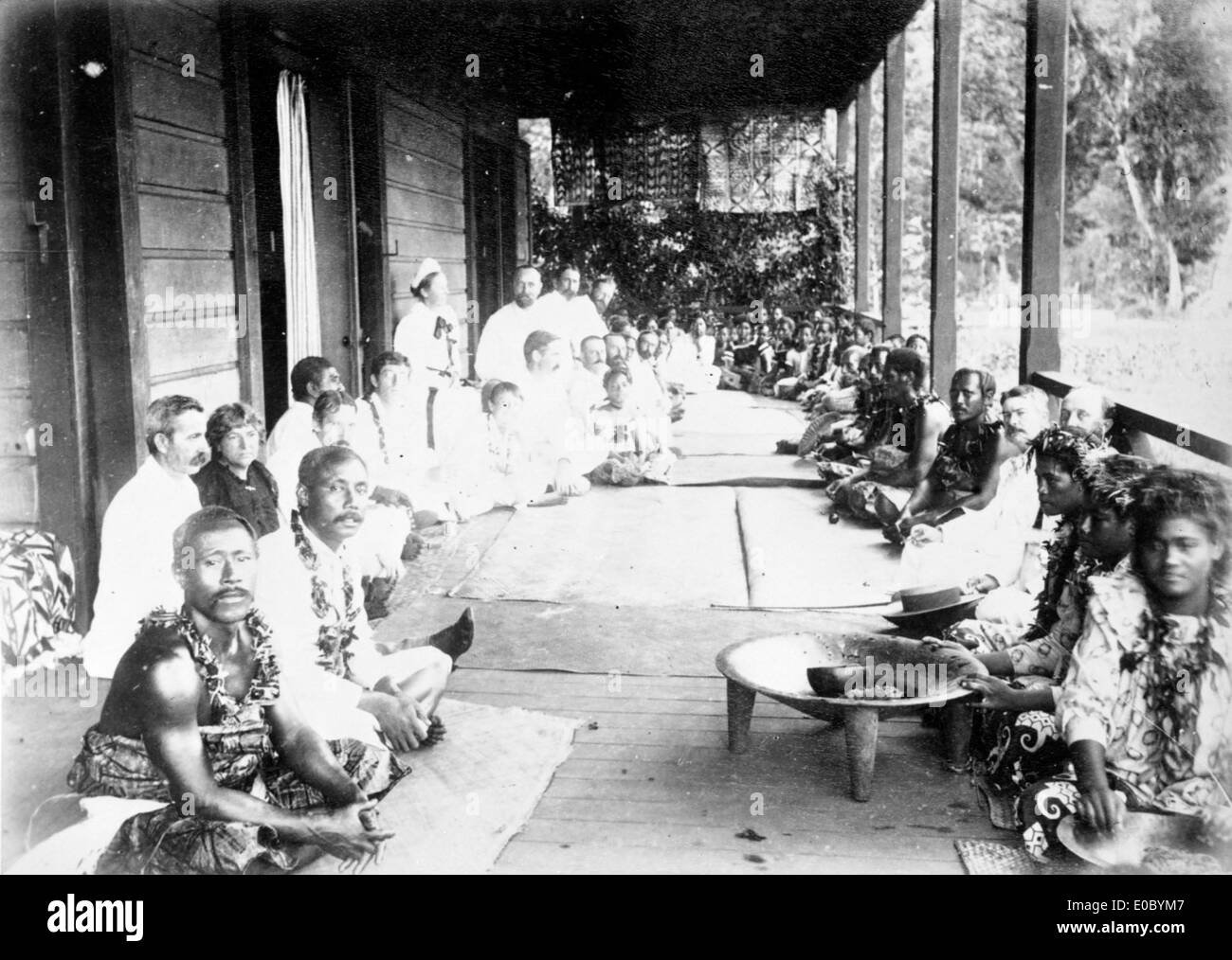 A photograph of Robert Louis Stevenson’s birthday party at Vailima ...