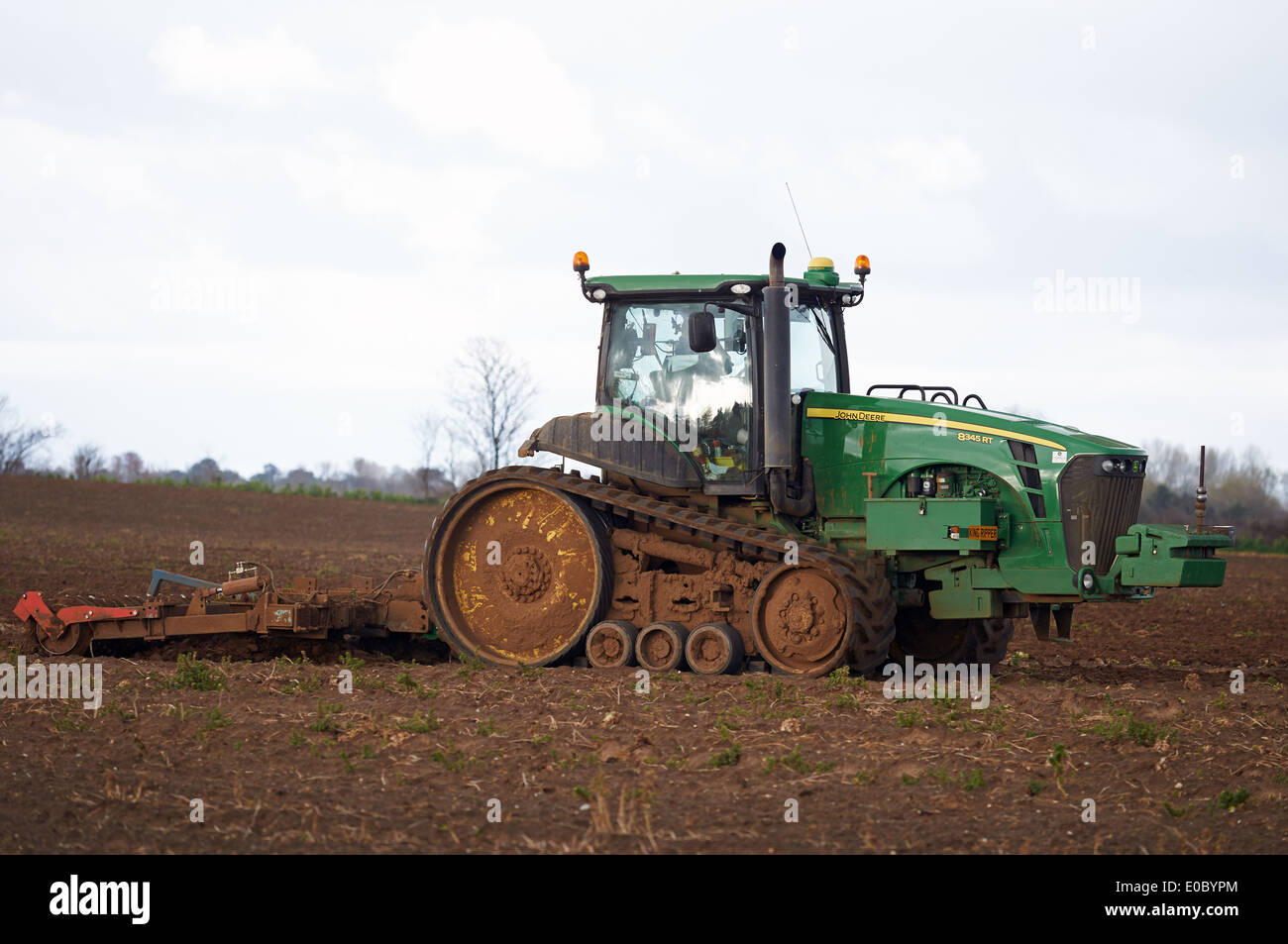 John Deere 8345 RT tractor and sub-soiler Stock Photo - Alamy