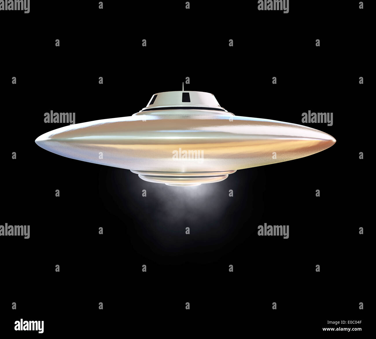 unidentified flying object isolated on black background Stock Photo - Alamy