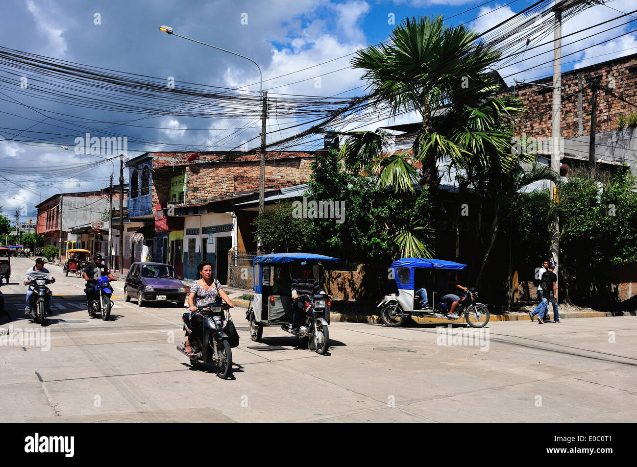 Sargento Lores street in IQUITOS . Department of Loreto .PERU Stock ...
