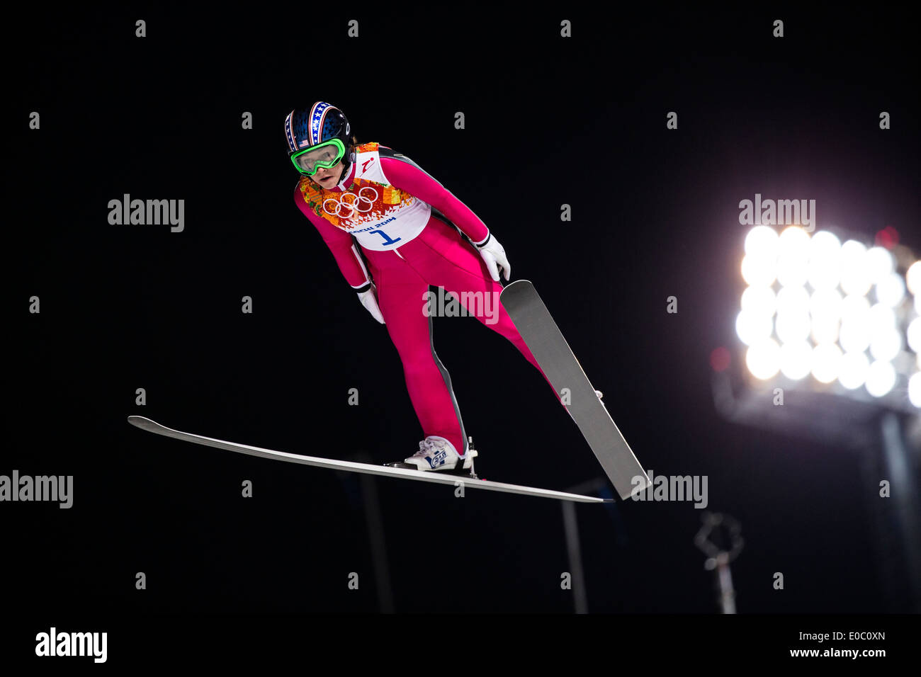 Sarah Hendrickson (USA) competing in Women's Ski Jumping at t he ...