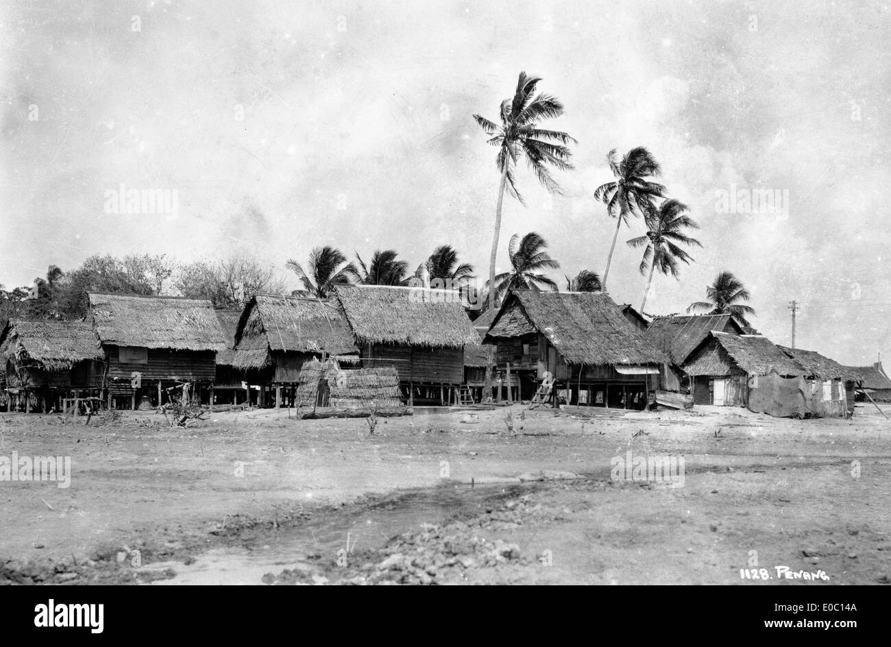 Street scene penang malaysia Black and White Stock Photos & Images - Alamy