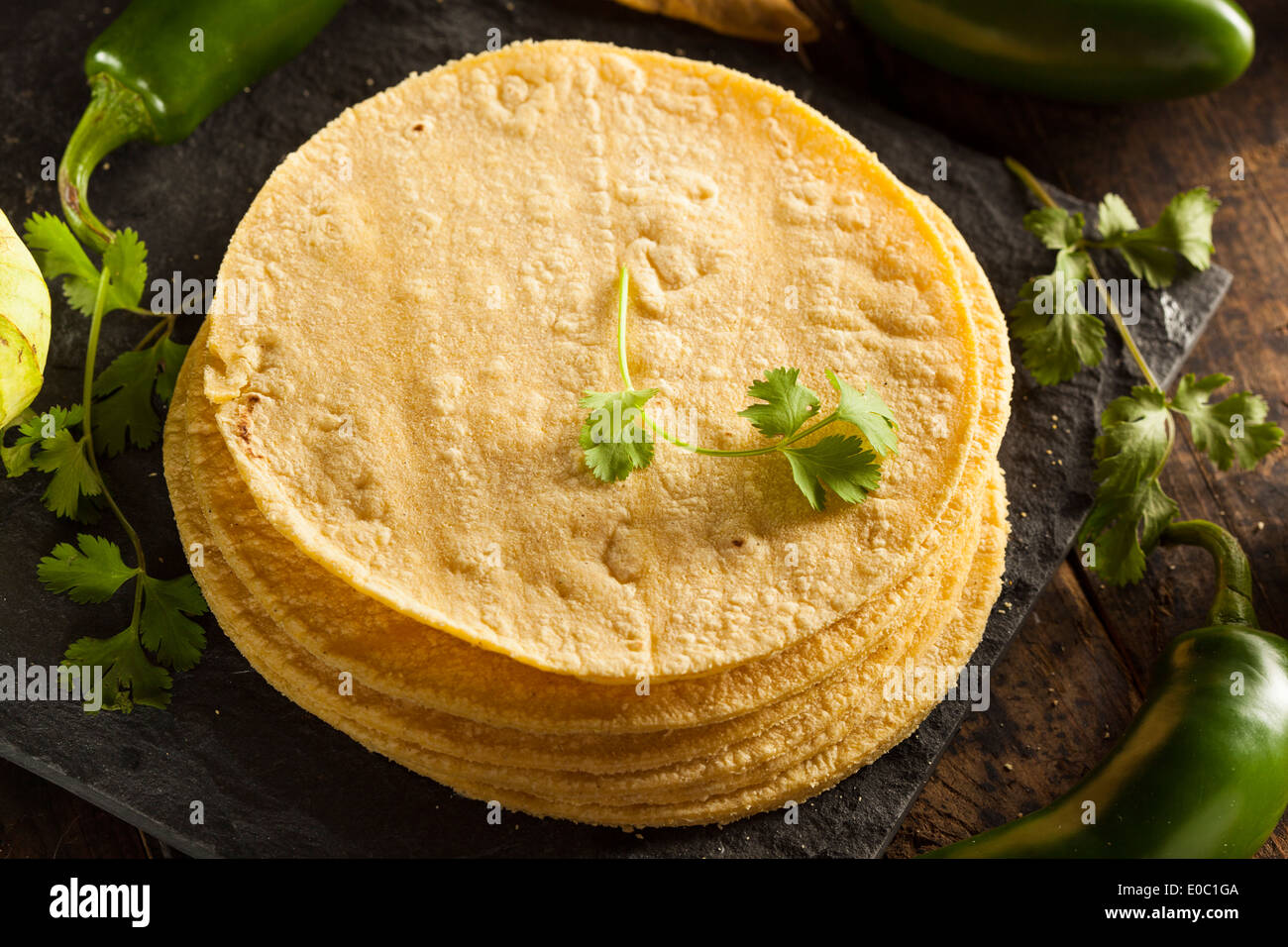 Stack of Homemade Corn Tortillas on a Background Stock Photo - Alamy
