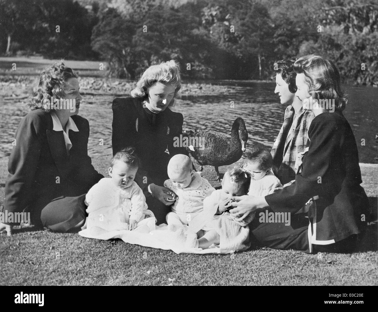 This photograph captures the scene of war brides and their babies in ...