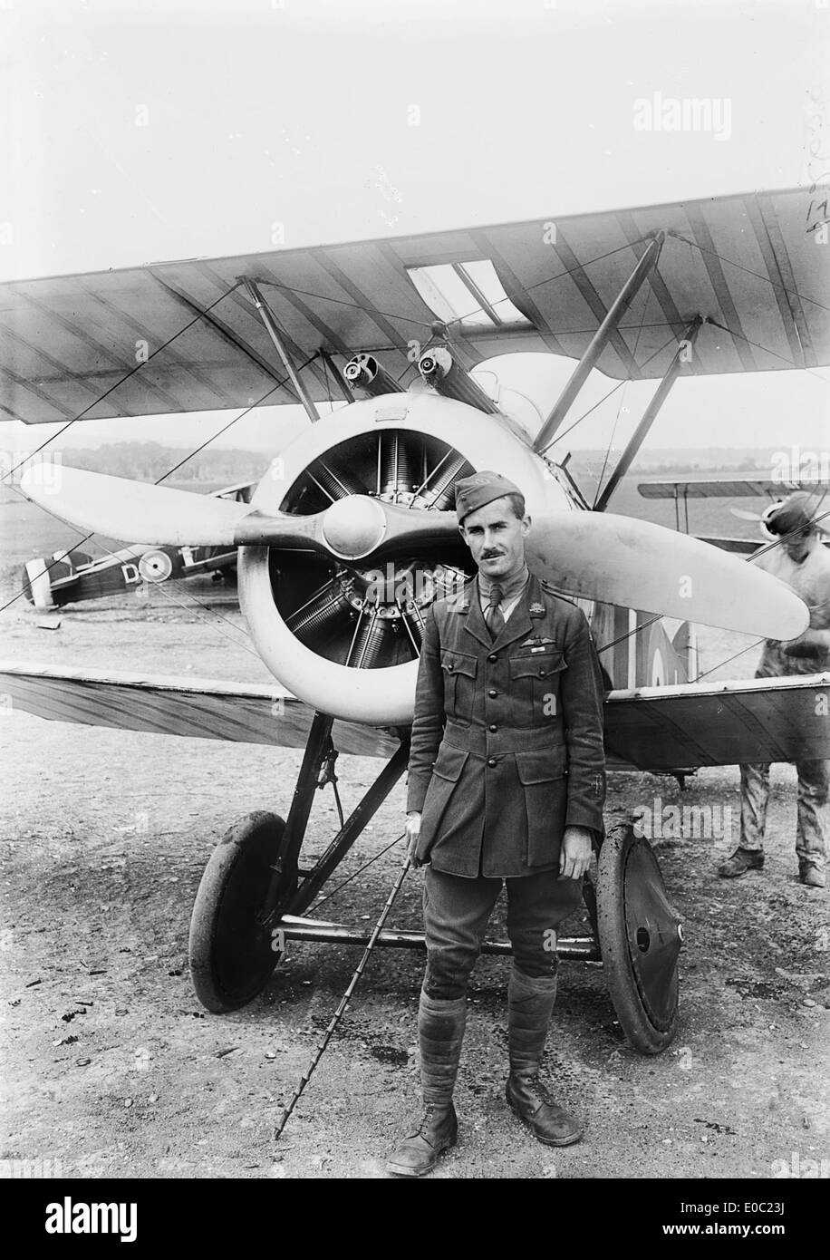 A portrait of Major Wilfred Ashton McCloughry, a distinguished pilot in ...